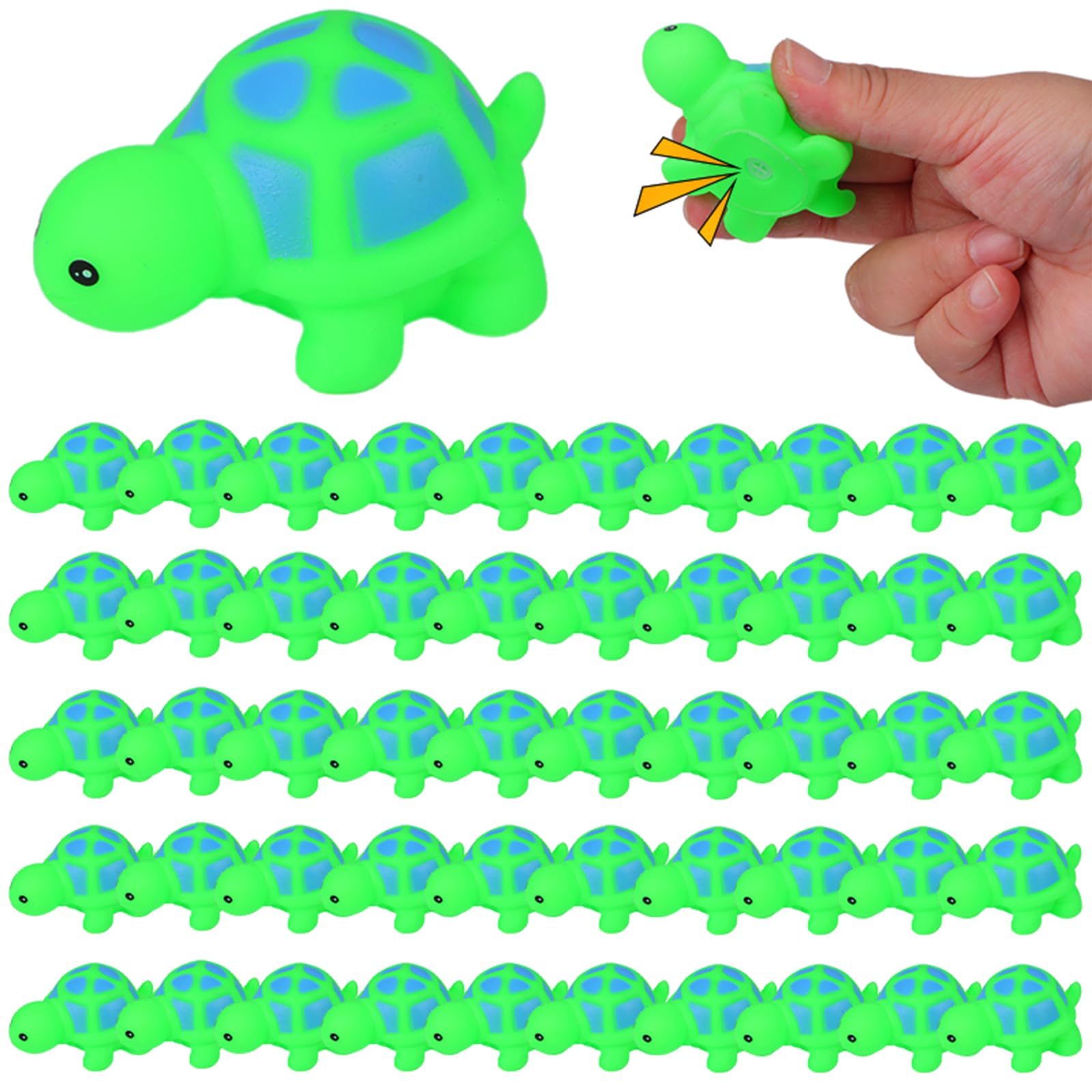 Amazon.com: Youdaju 50 Pcs Mini Rubber Turtle Baby Bath Toy Turtle ...