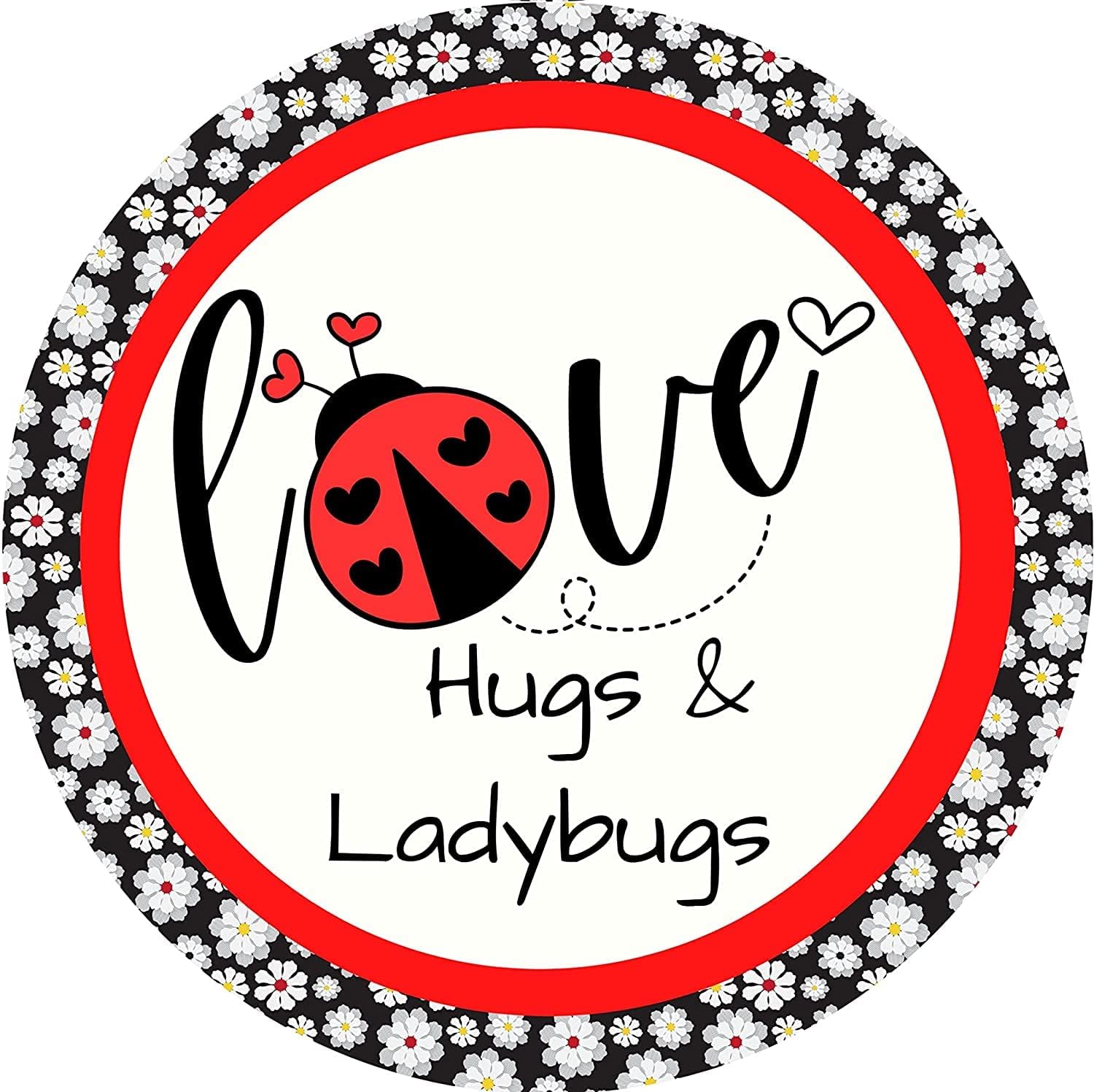 Amazon.com: Craig Bachman 15" Wooden Sign: Ladybug Welcome - Wood ...