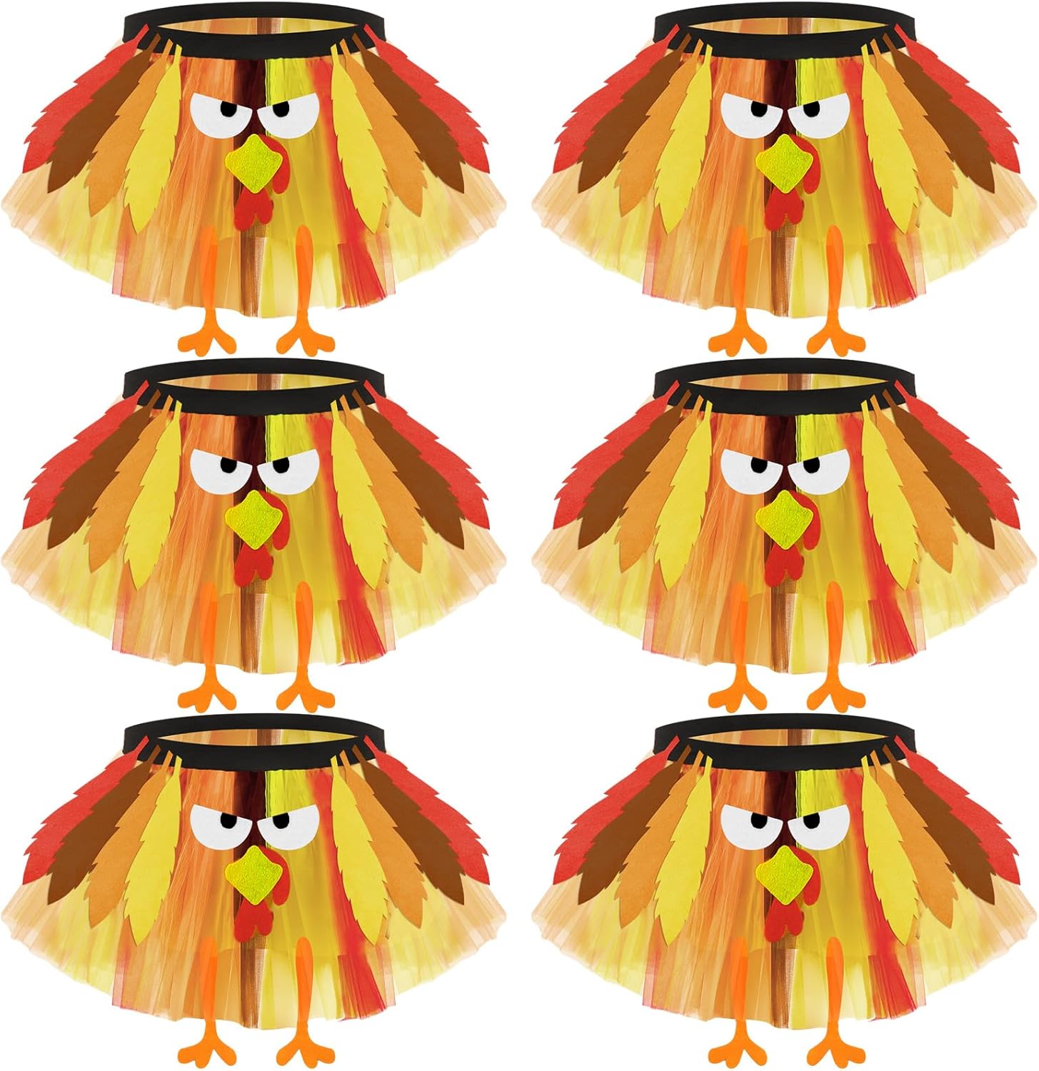 Amazon.com: Xtinmee 6 Pcs Turkey Tutus for Adults Running Thanksgiving ...