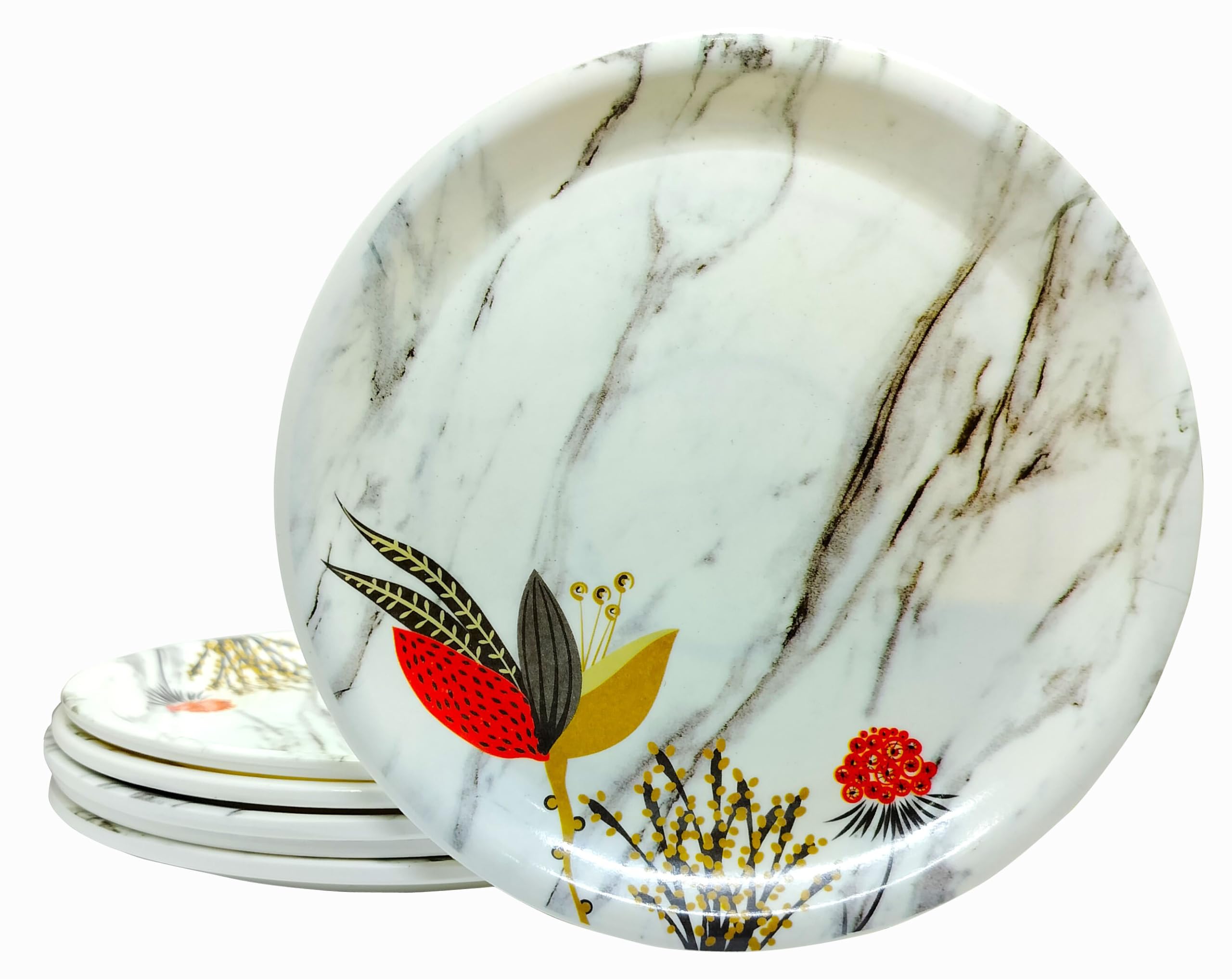 Buy LASERBOT NASTA Big Rose Melamine Round Half Size Dinner & Lunch ...