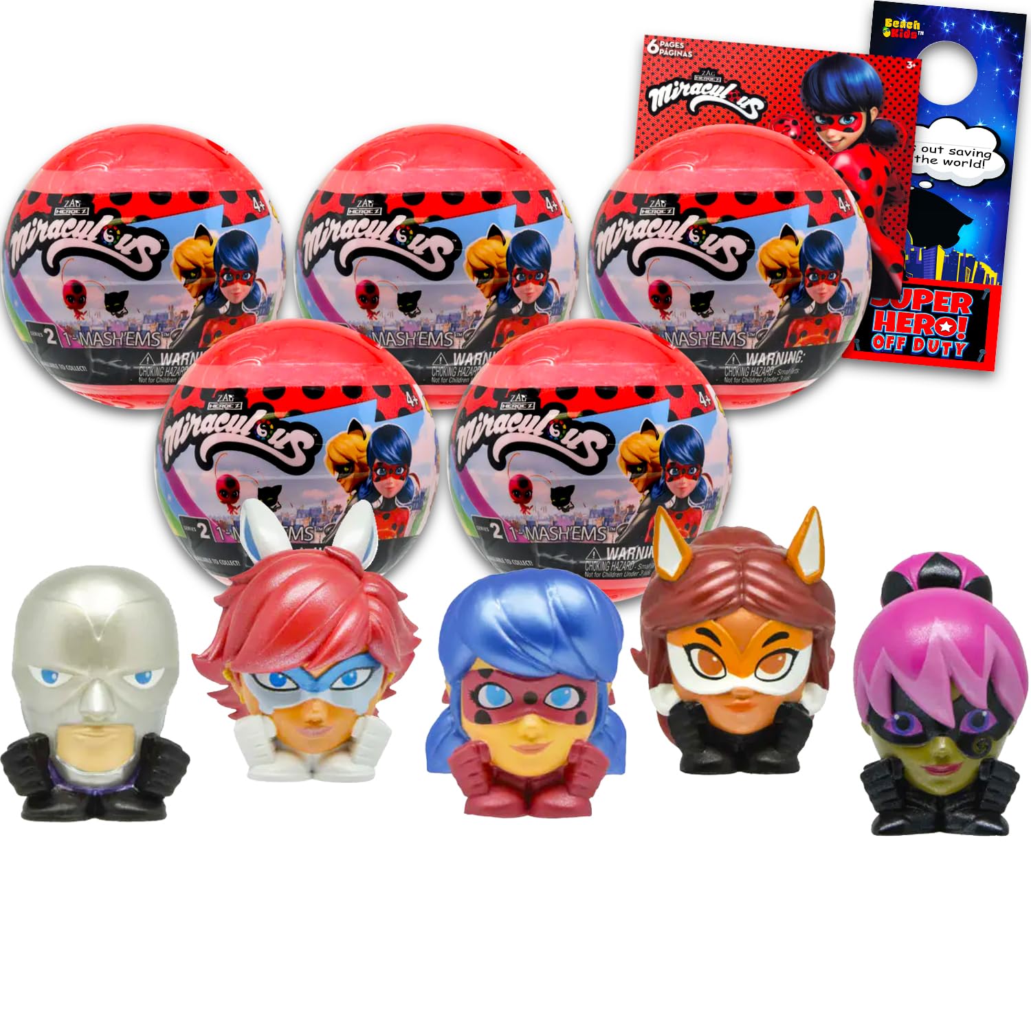 Amazon.com: Miraculous Ladybug Blind Ball Party Favors - Bundle with 5 ...