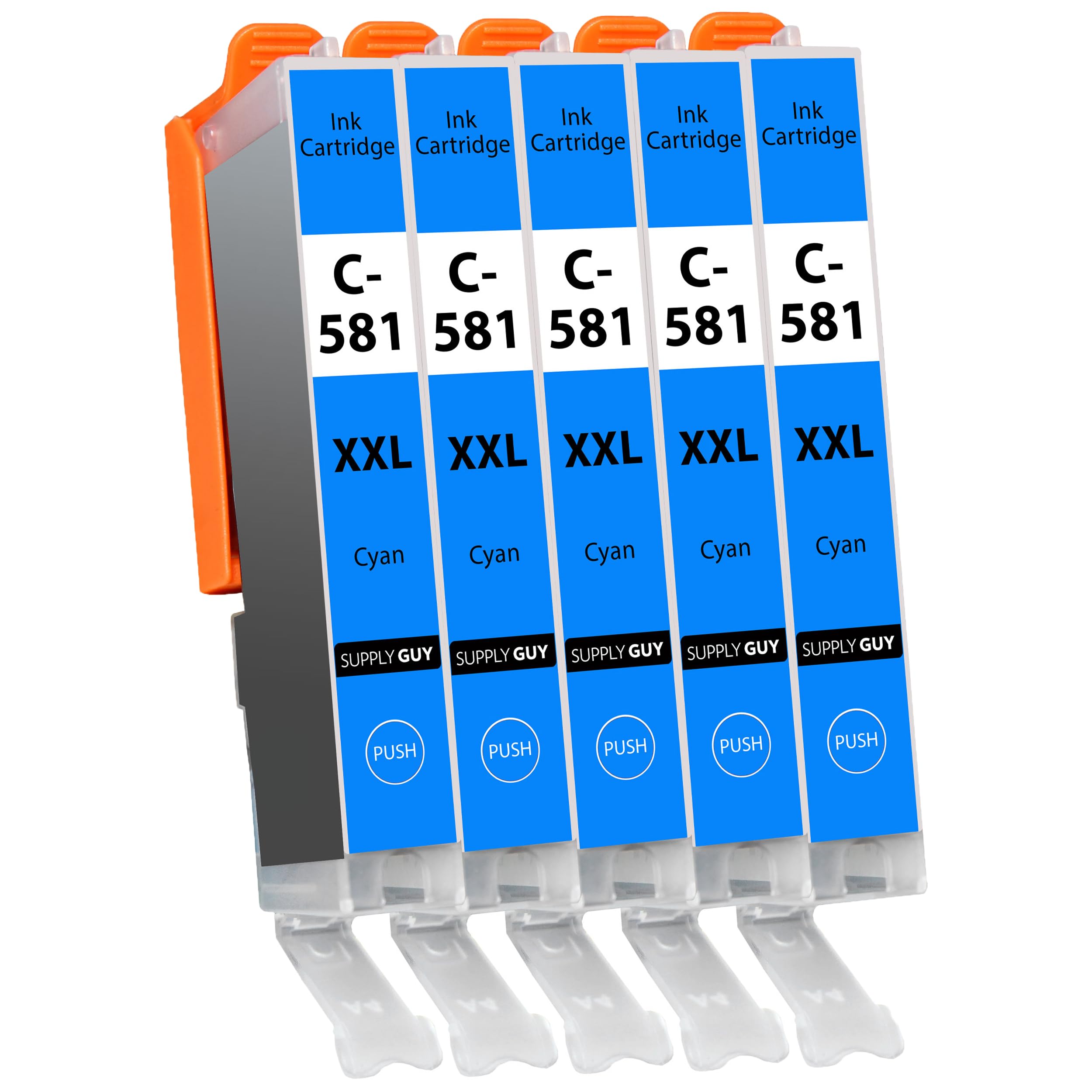 Supply Guy 5 ink cartridges XXL compatible with Canon CLI-581 Cyan for ...