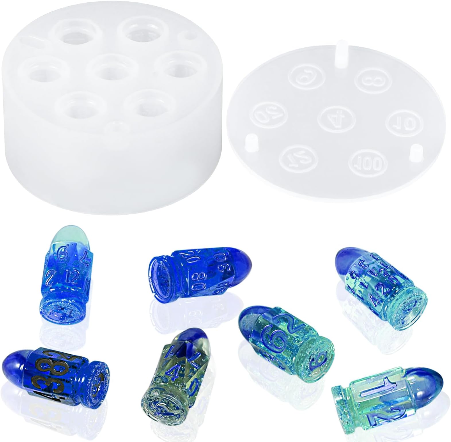 Amazon.com: Bullet Dice Resin Molds Set of 7 Silicone Molds for Epoxy ...