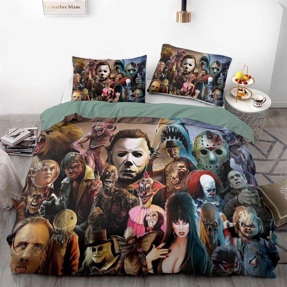 Amazon.com: ZoikoM Horror Movie Theme Bedding Set, Movie Character ...