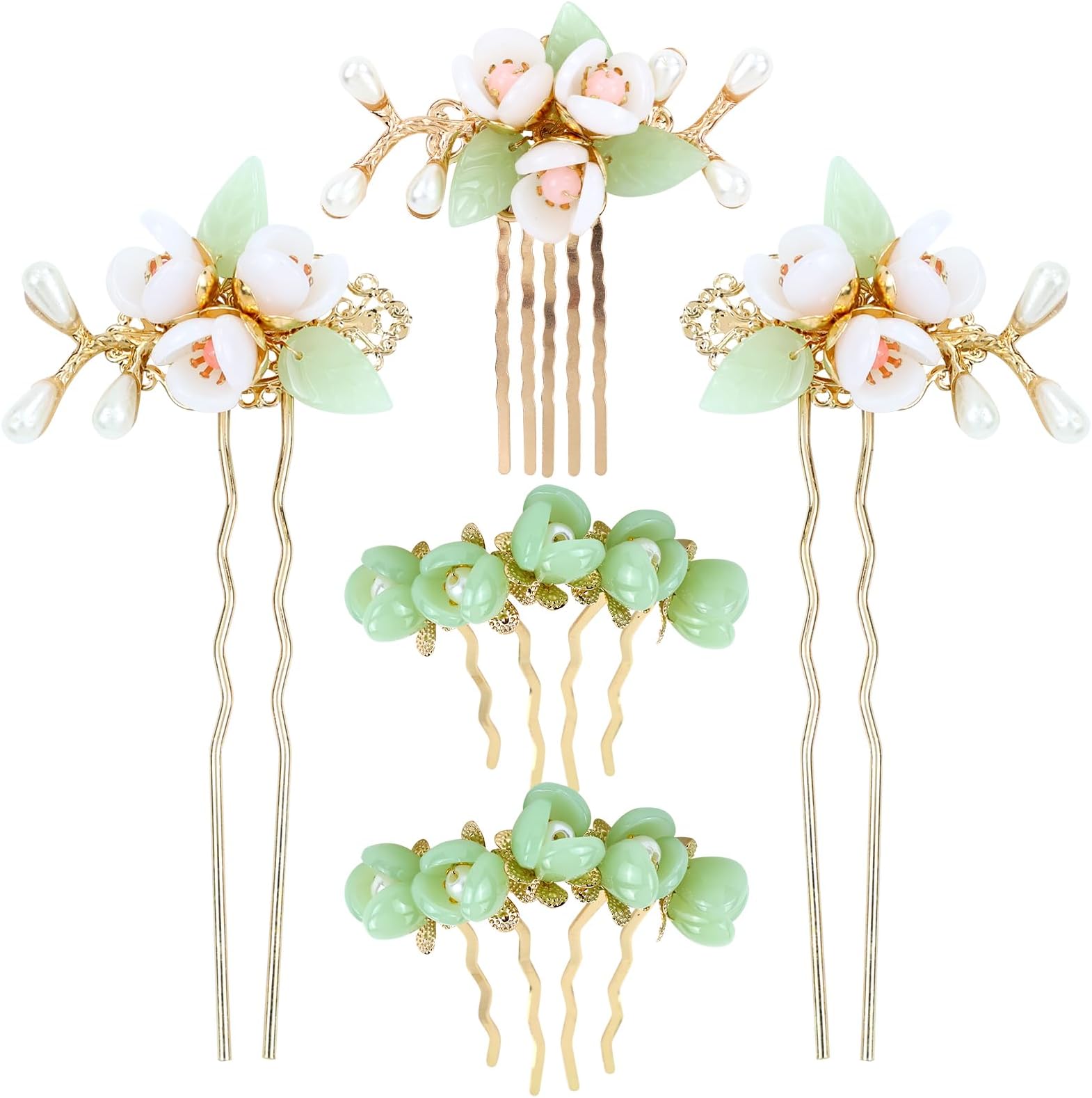 Amazon.com : inSowni 5 Pieces Vintage Retro Traditional Asian Chinese ...