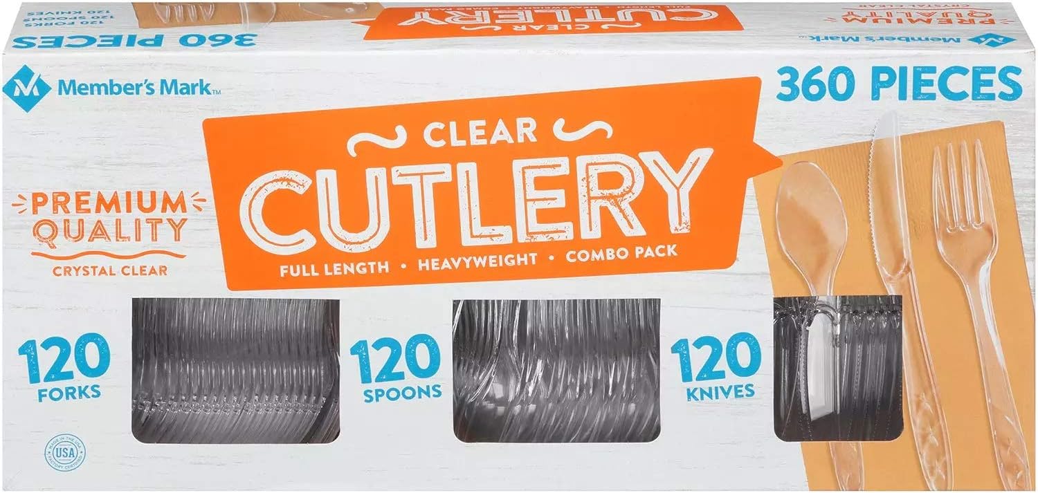 Amazon.com: Daily Chef Clear Cutlery Combo Pack (360ct.)120 Forks 120 ...