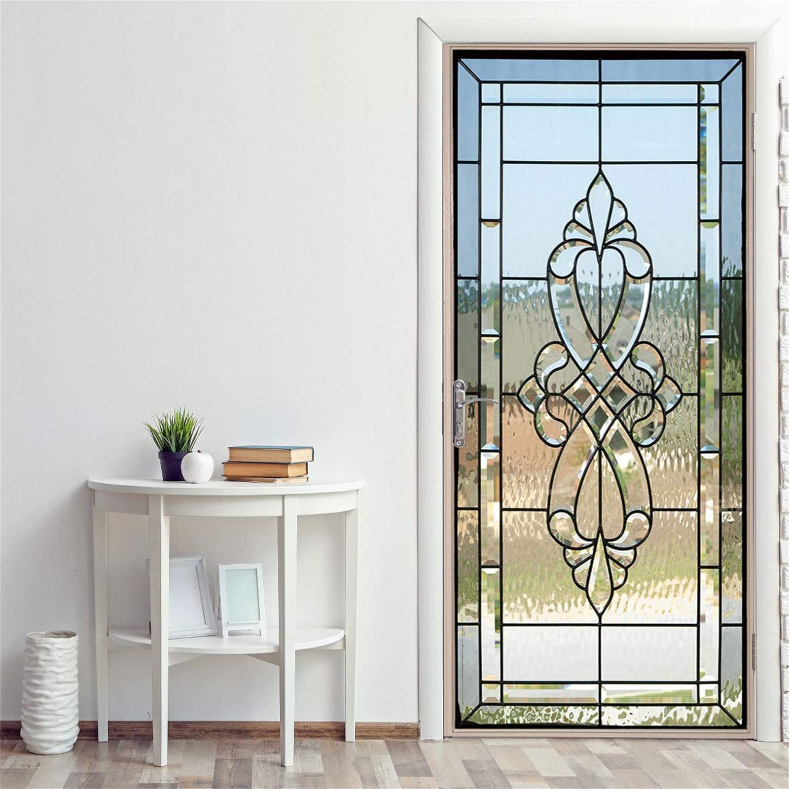 Amazon.com: artfanke 3D Door Sticker Peel and Stick - Stained Glass ...