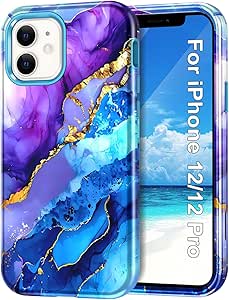 Amazon.com: Btscase for iPhone 12 Case/iPhone 12 Pro Case, Heavy Duty Three Layer Marble ...