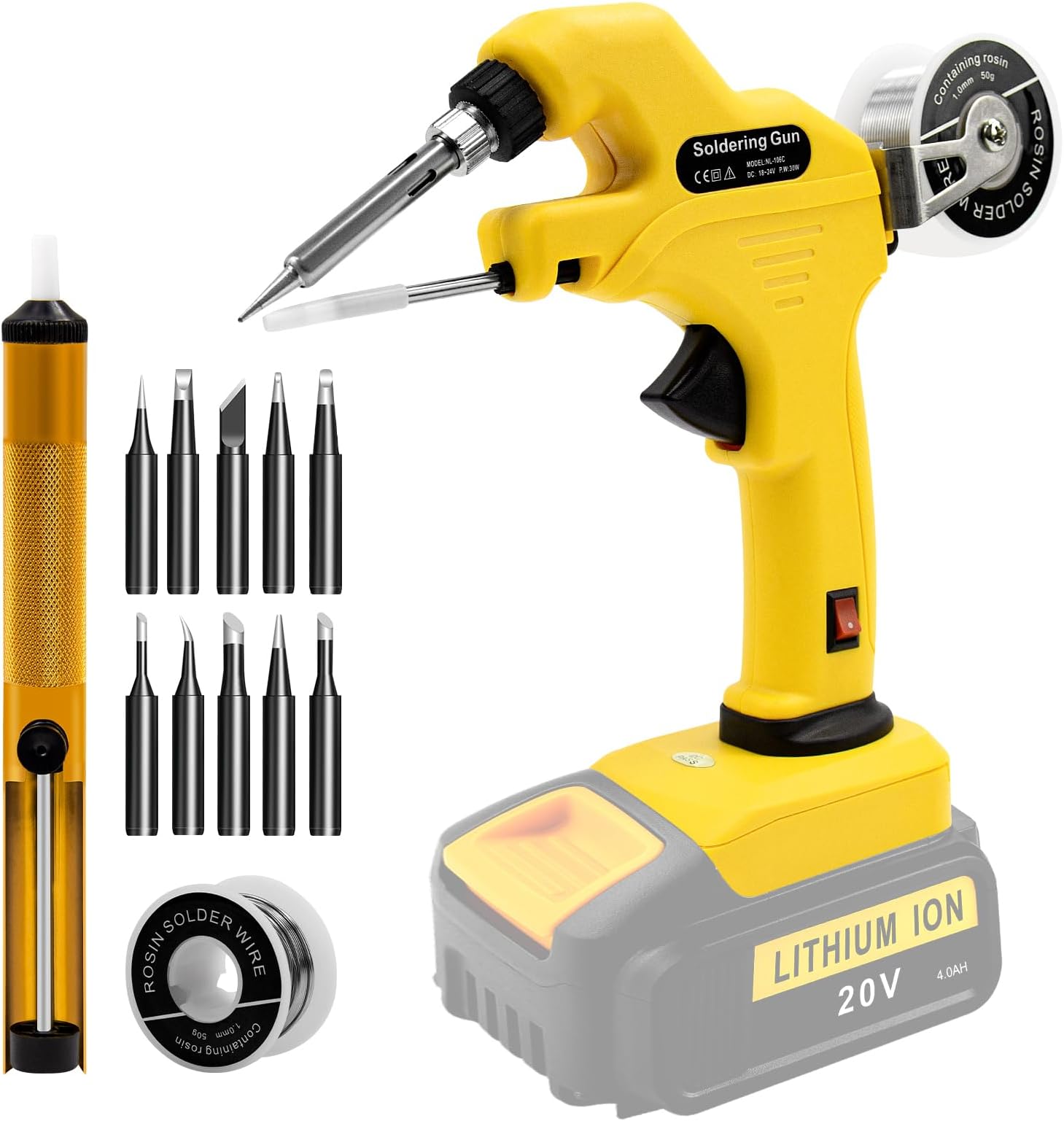 Amazon.com: ELMCONFIG Cordless Soldering Iron Kit, 30W Soldering Gun ...