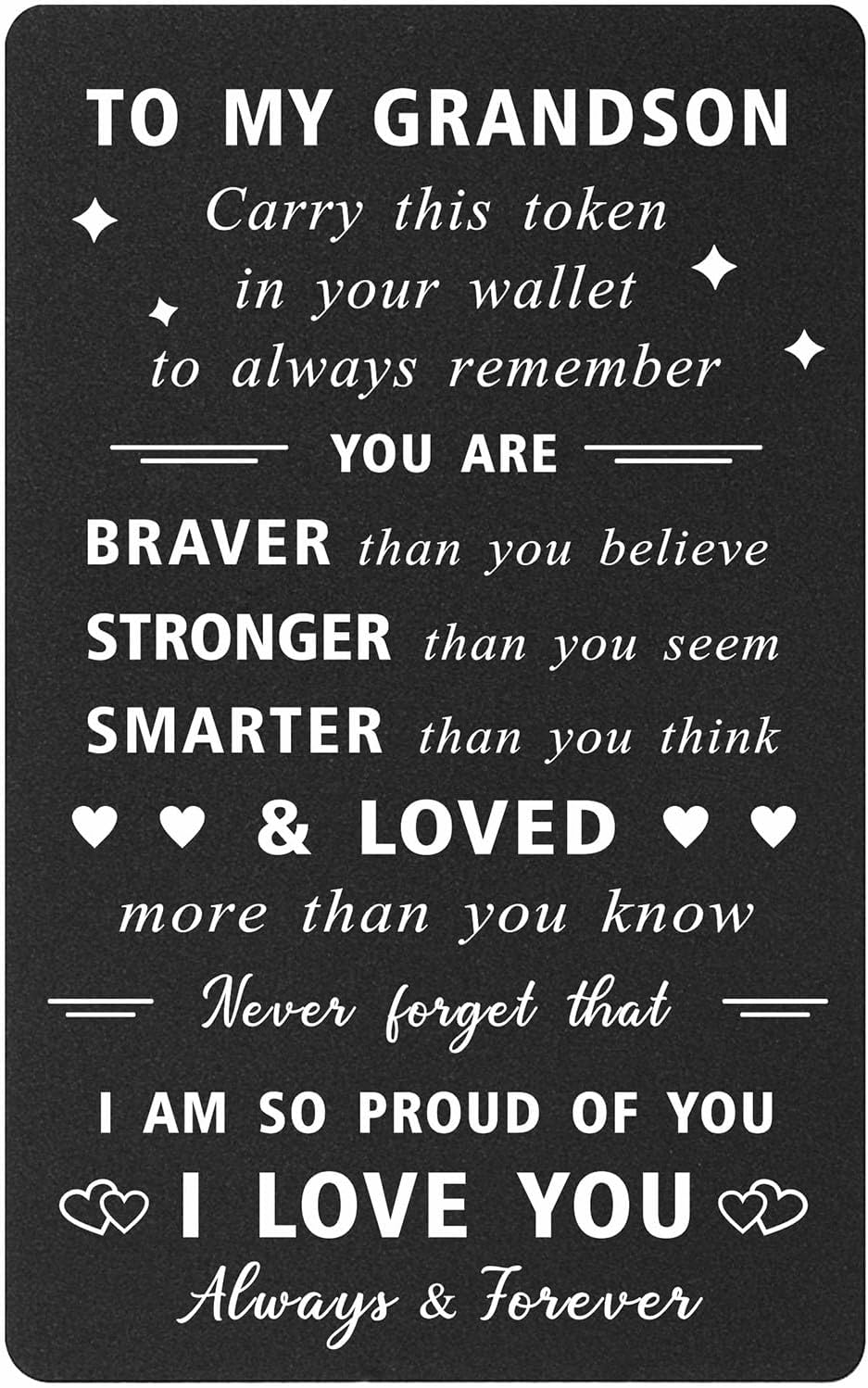 Amazon.com: FALOGIJE Grandson Wallet Card, To My Grandson Gifts from ...