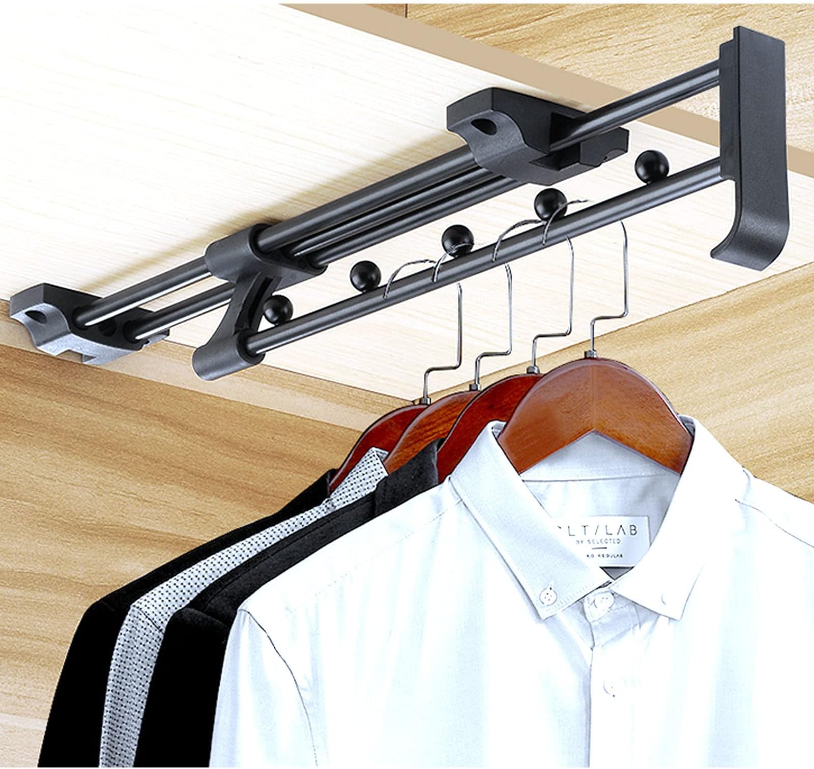 Amazon.com: Retractable Closet Pull Out Rod Closet Valet Rod Extending ...