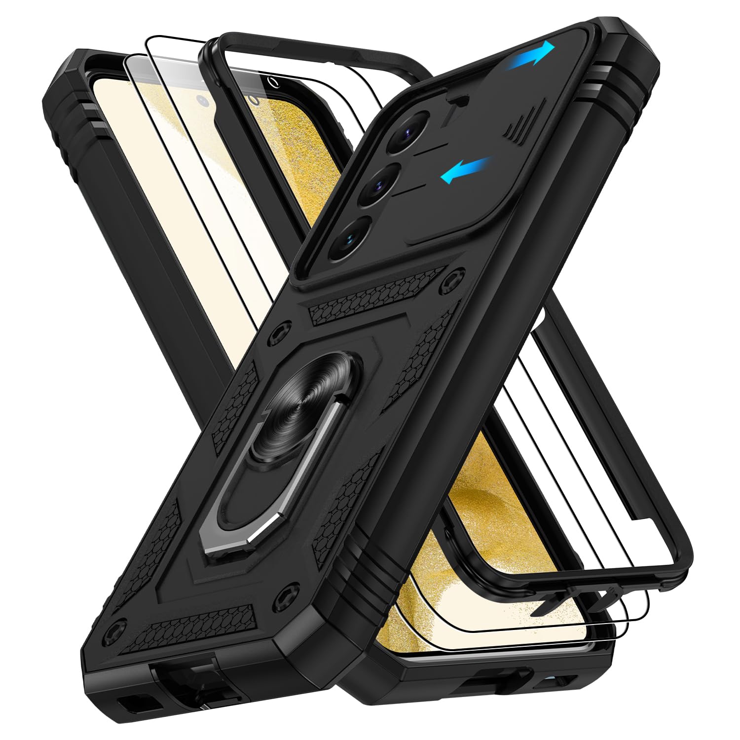 Amazon.com: for Samsung Galaxy S22 Case with Screen Protector*2, Galaxy ...