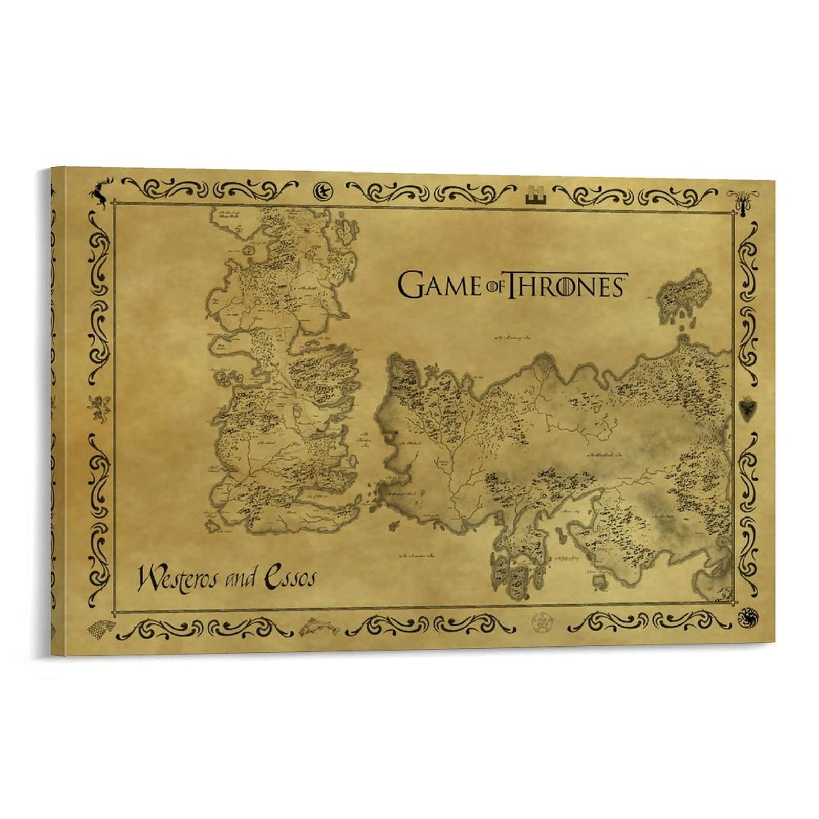 Kfmd Game Of Thrones Poser Antique Map Westeros Essos Poster ...