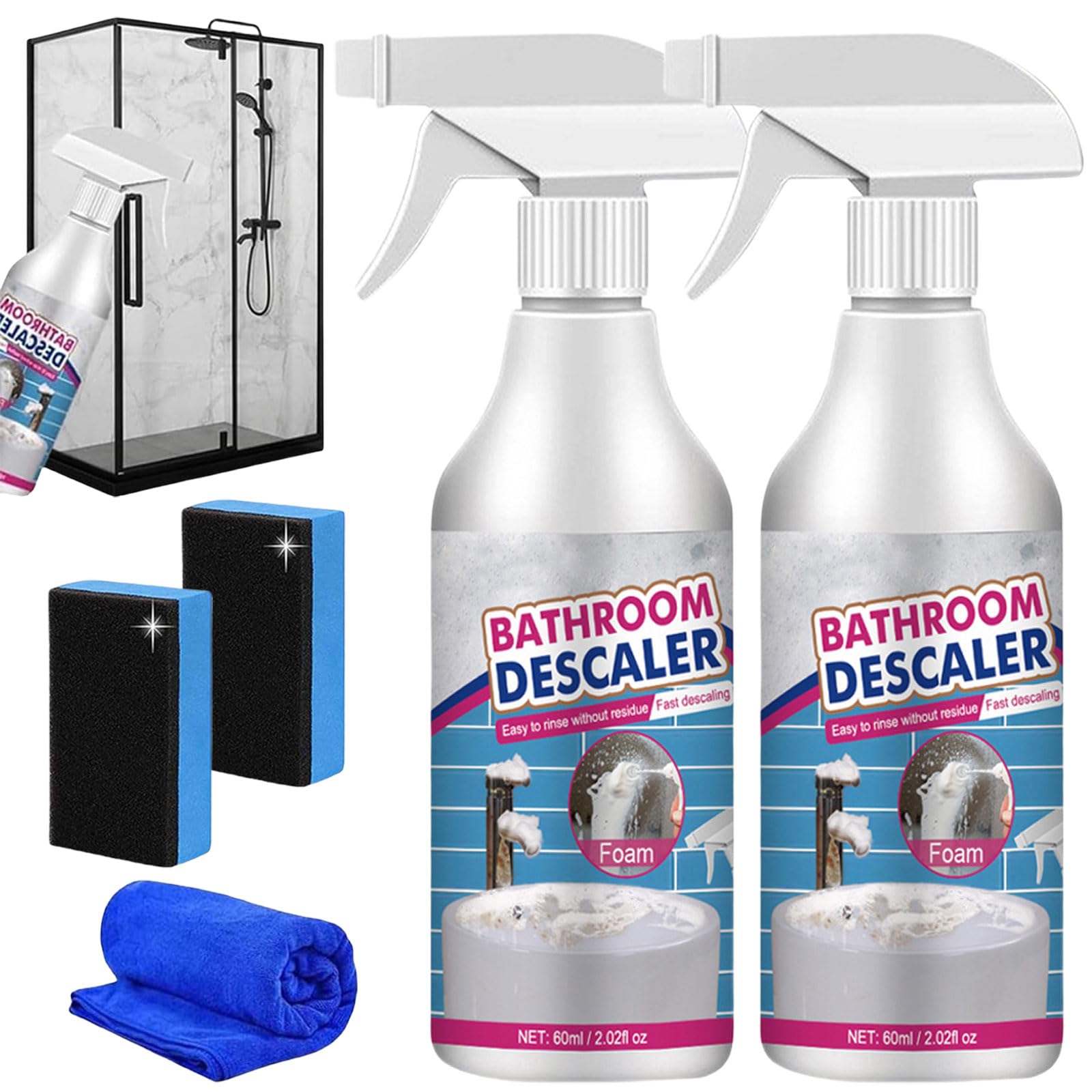Amazon.com: WOSLXM Bathroom Descaler Cleaner, Stubborn Stains Cleaner ...