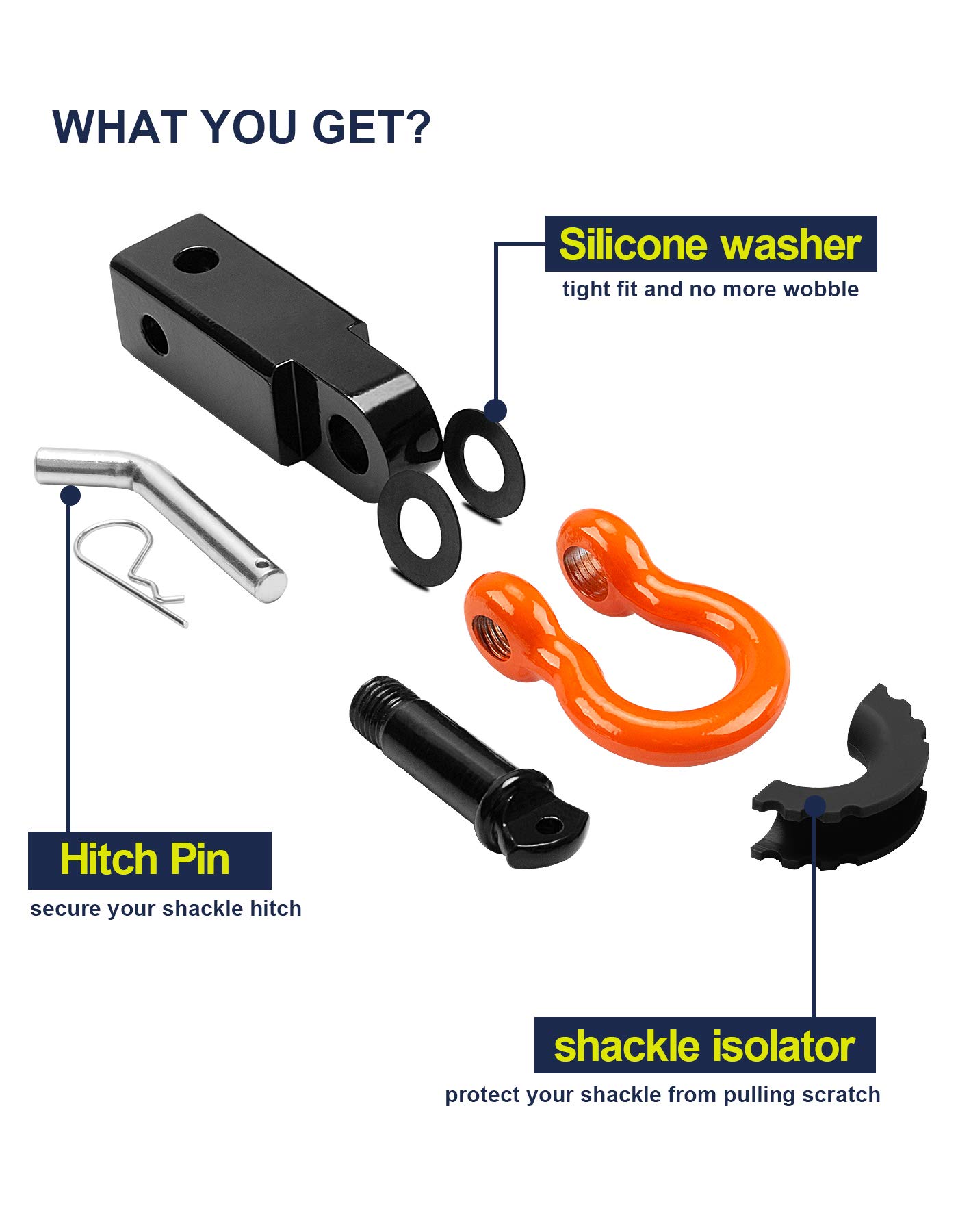 Snapklik.com : Shackle Hitch Receiver 2 Inch