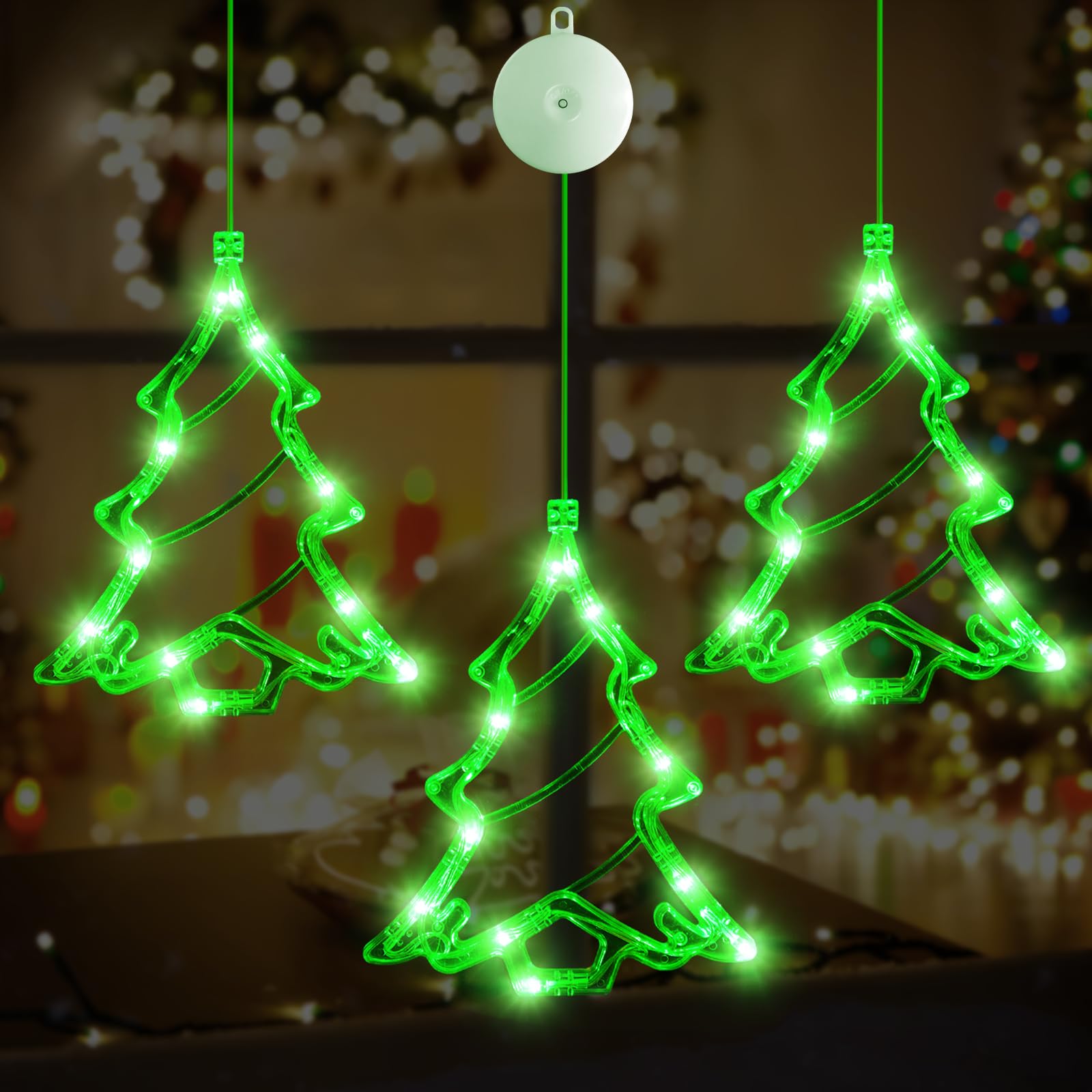 Amazon.com: LYUBASA [Timer] 3Pcs Christmas Window Lights Decorations ...