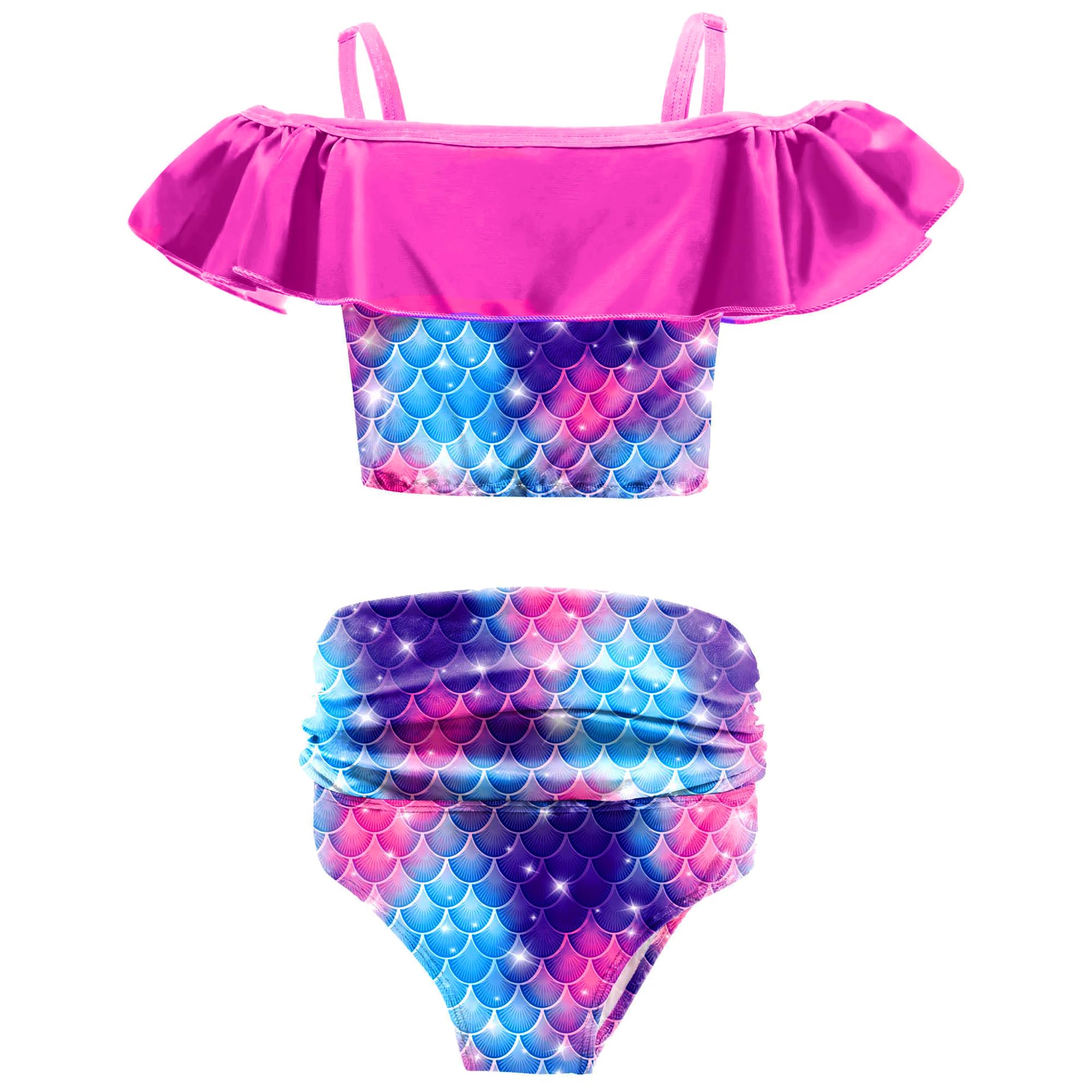 DNFUN Girls Bathing Suits Two Piece Kids Swimsuits Summer Beach ...