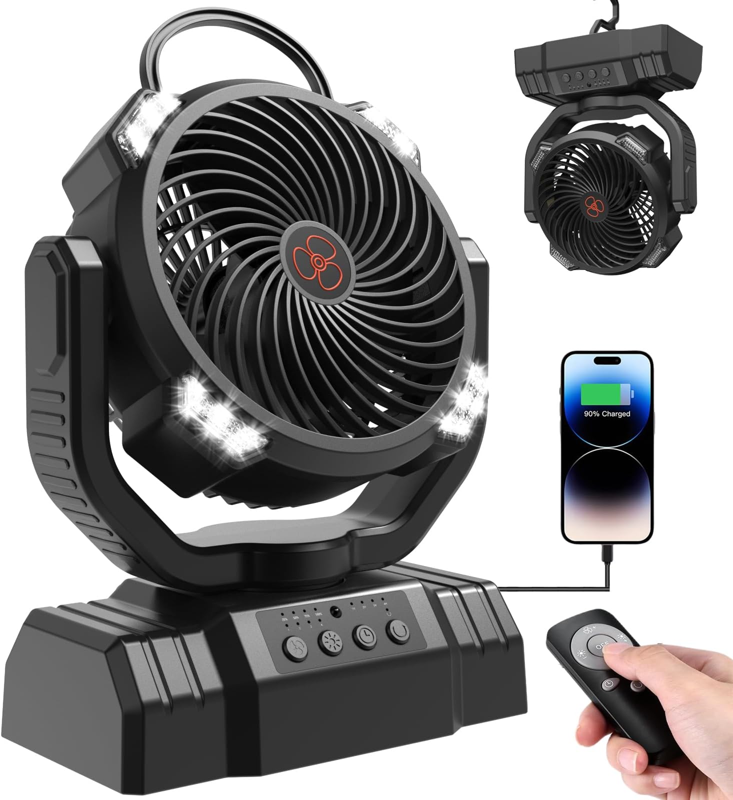 Amazon.com: 20000mAh Portable Camping Fan Rechargeable Portable fan for ...