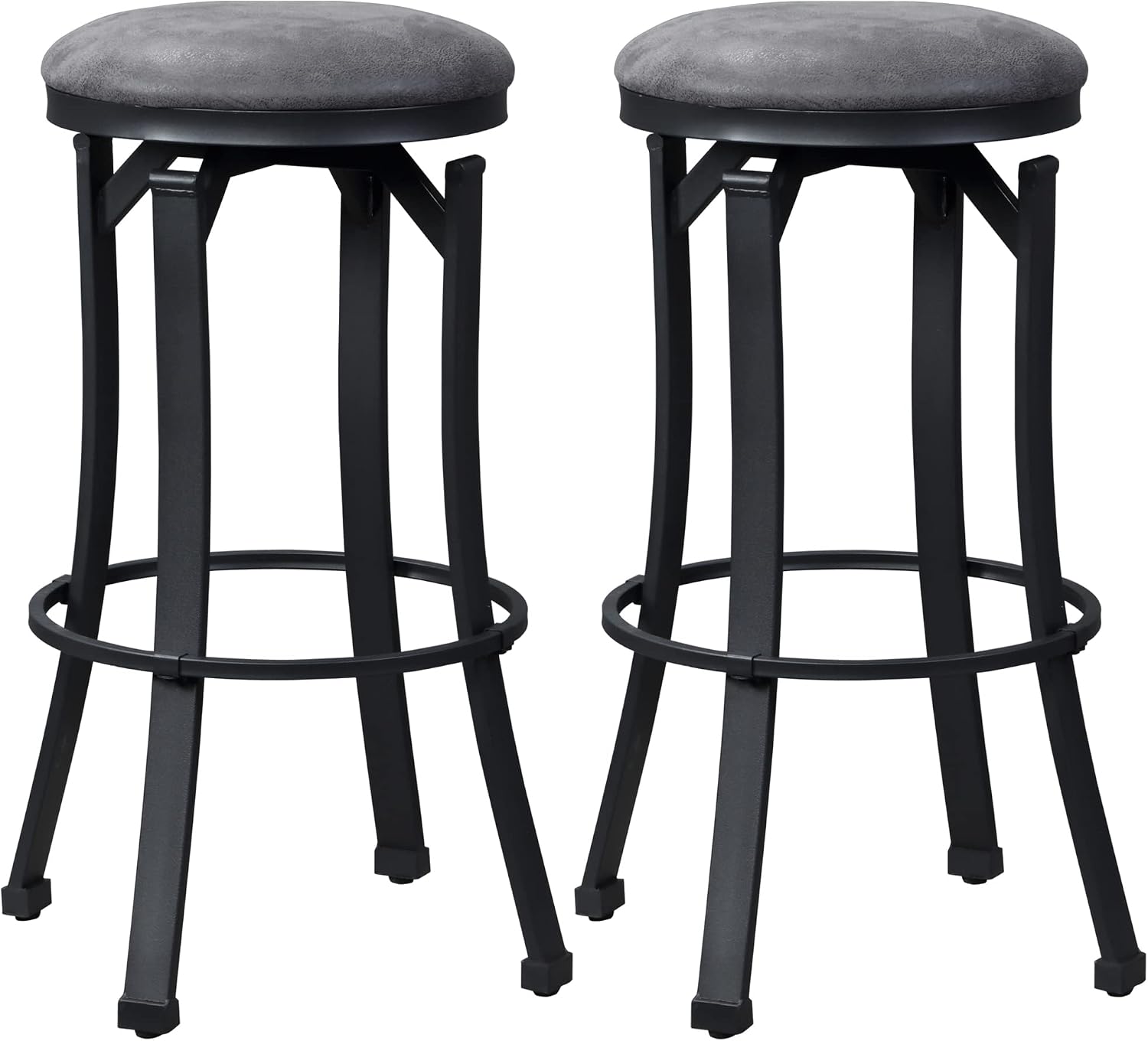 Amazon.com: HOMCOM Bar Stools Set of 2, Vintage Barstools with Footrest ...