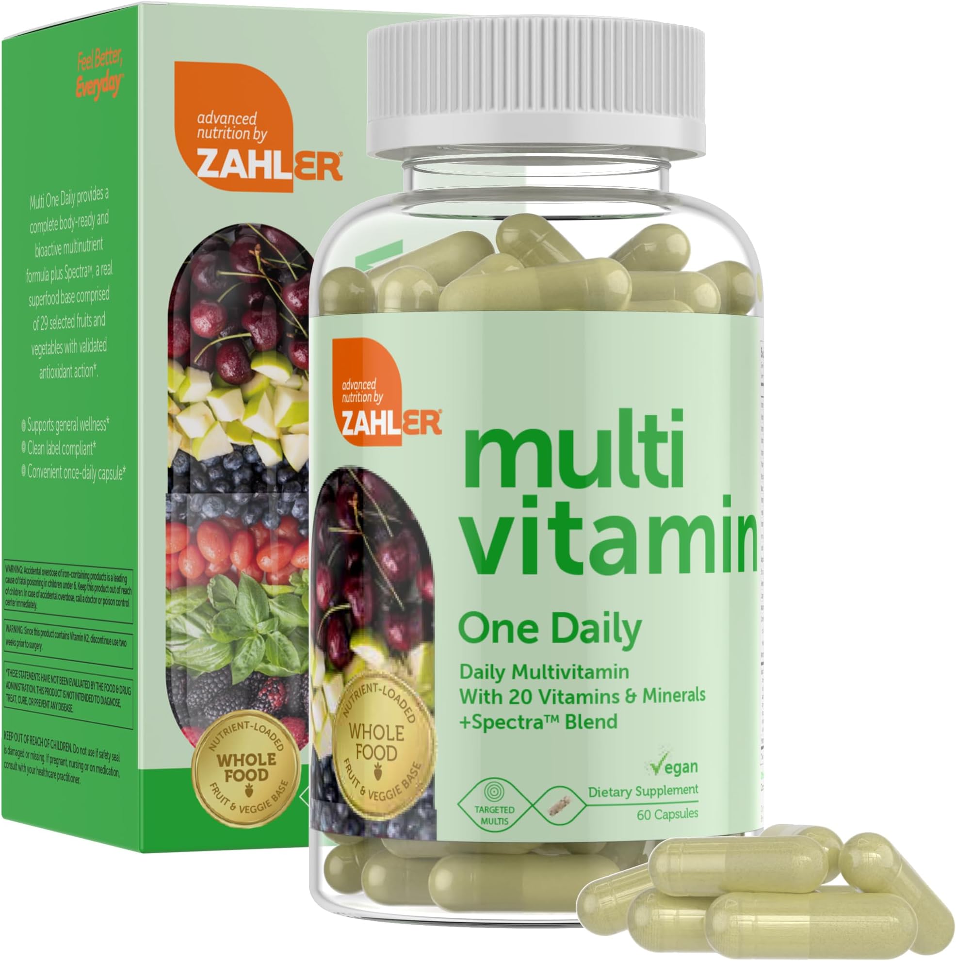Amazon.com: Zahler - One Daily Vegan Multivitamins for Women & Men (60 ...