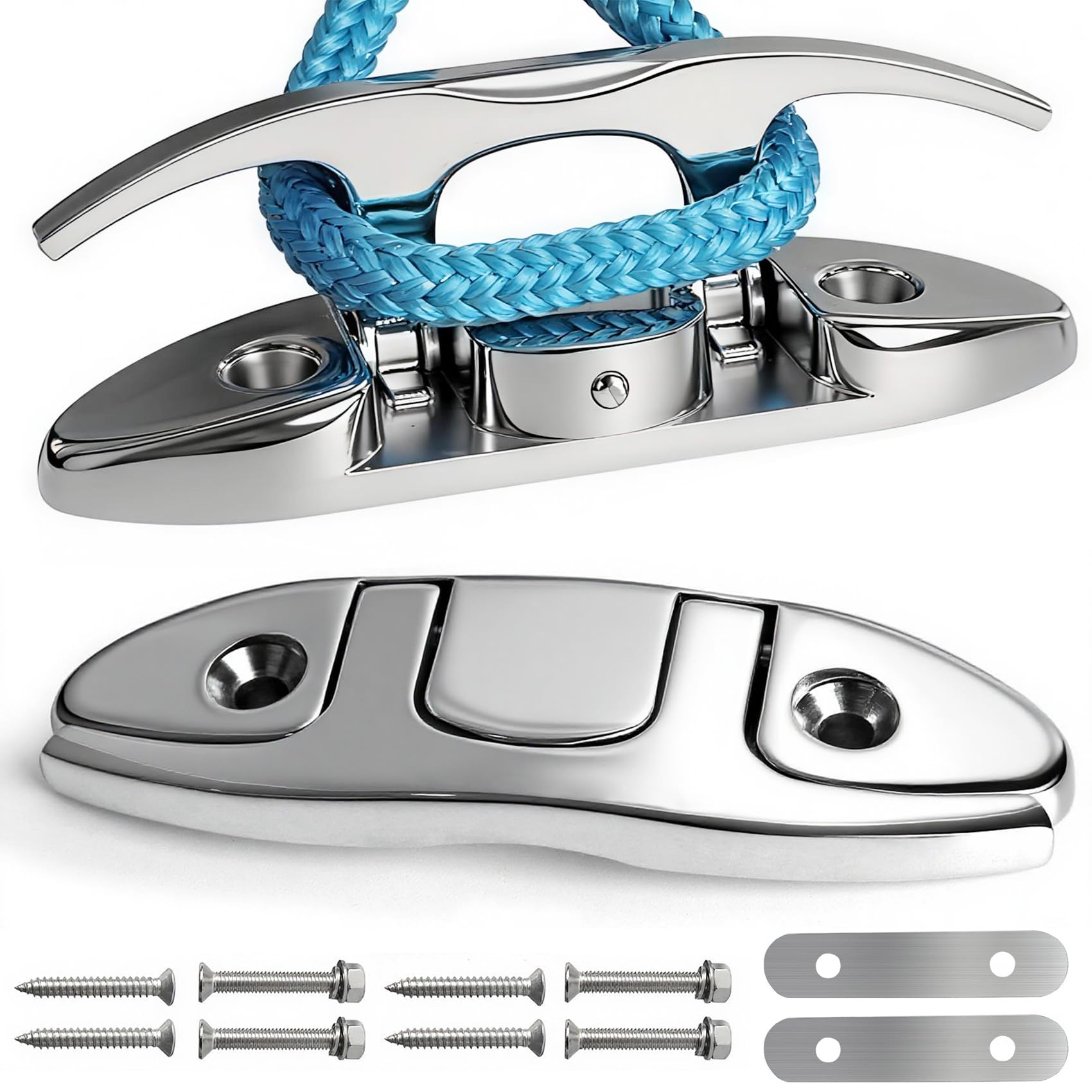Snapklik.com : VEITHI 316 Stainless Steel 6 Inch Folding Boat Cleats