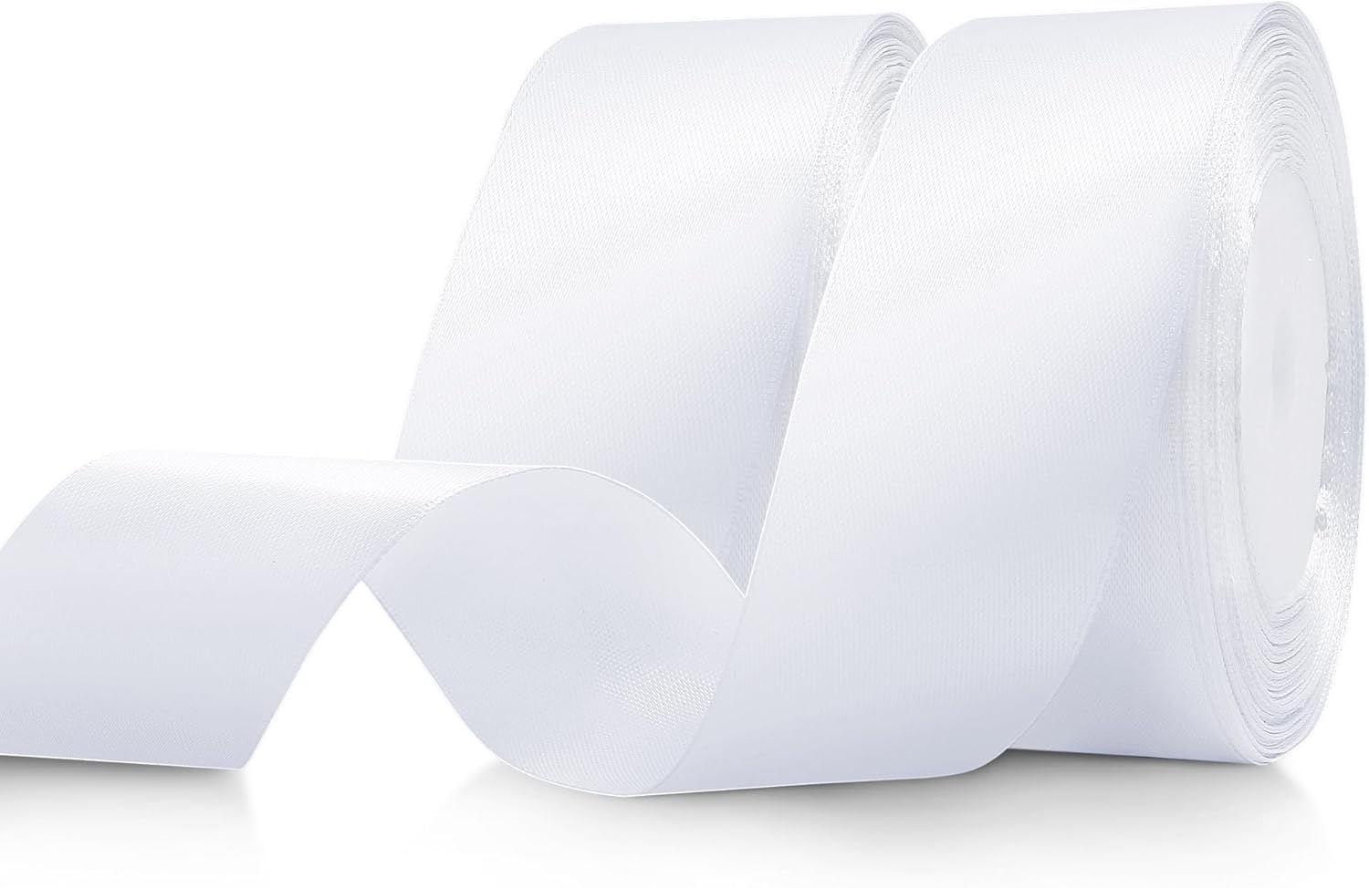 Amazon.com: 100 Yards 1 1/2 Inch White Ribbon, Fabric Satin Ribbon for ...