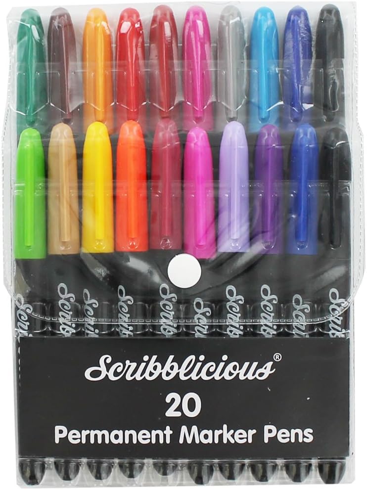 Scribblicious Permanent Marker Pens: Pack of 20 : Amazon.co.uk ...