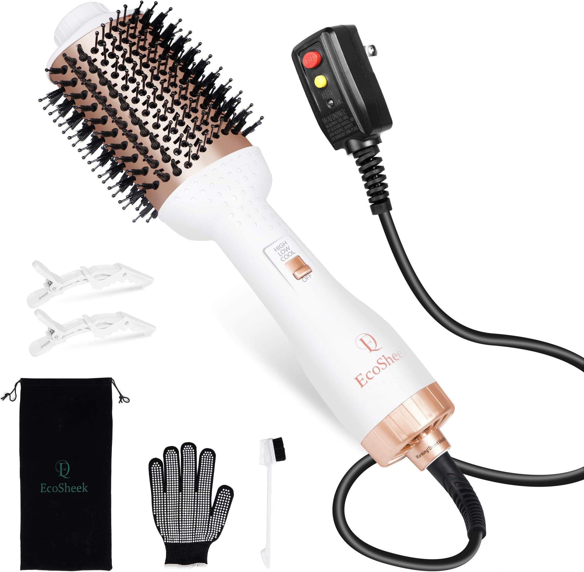 Amazon.com : Hair Blow Dryer Brush EcoSheek - 4 in 1 Volumizer, Ceramic ...
