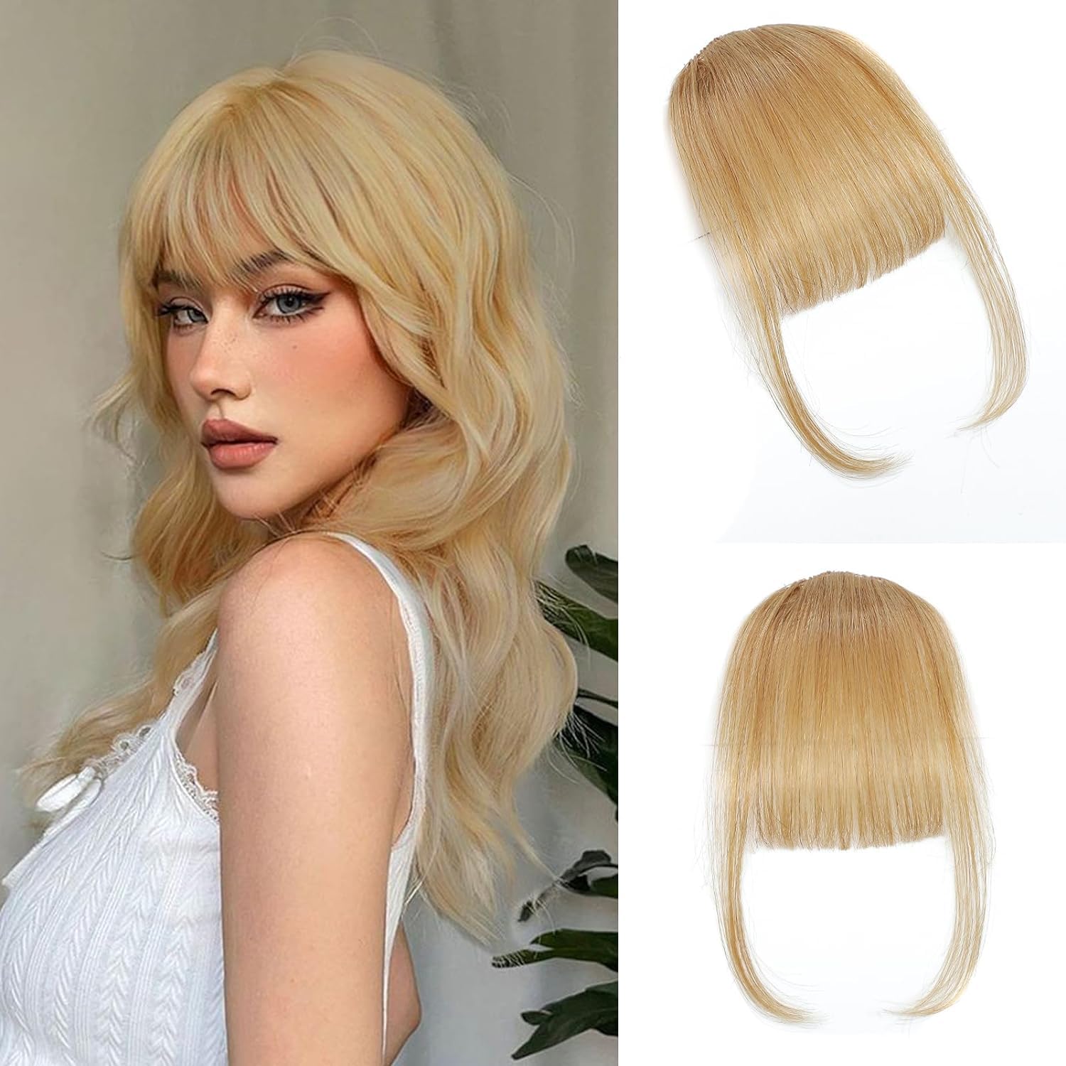 Amazon.com : ELEFOCUS Clip in Bangs 100% Real Human Hair Extensions ...