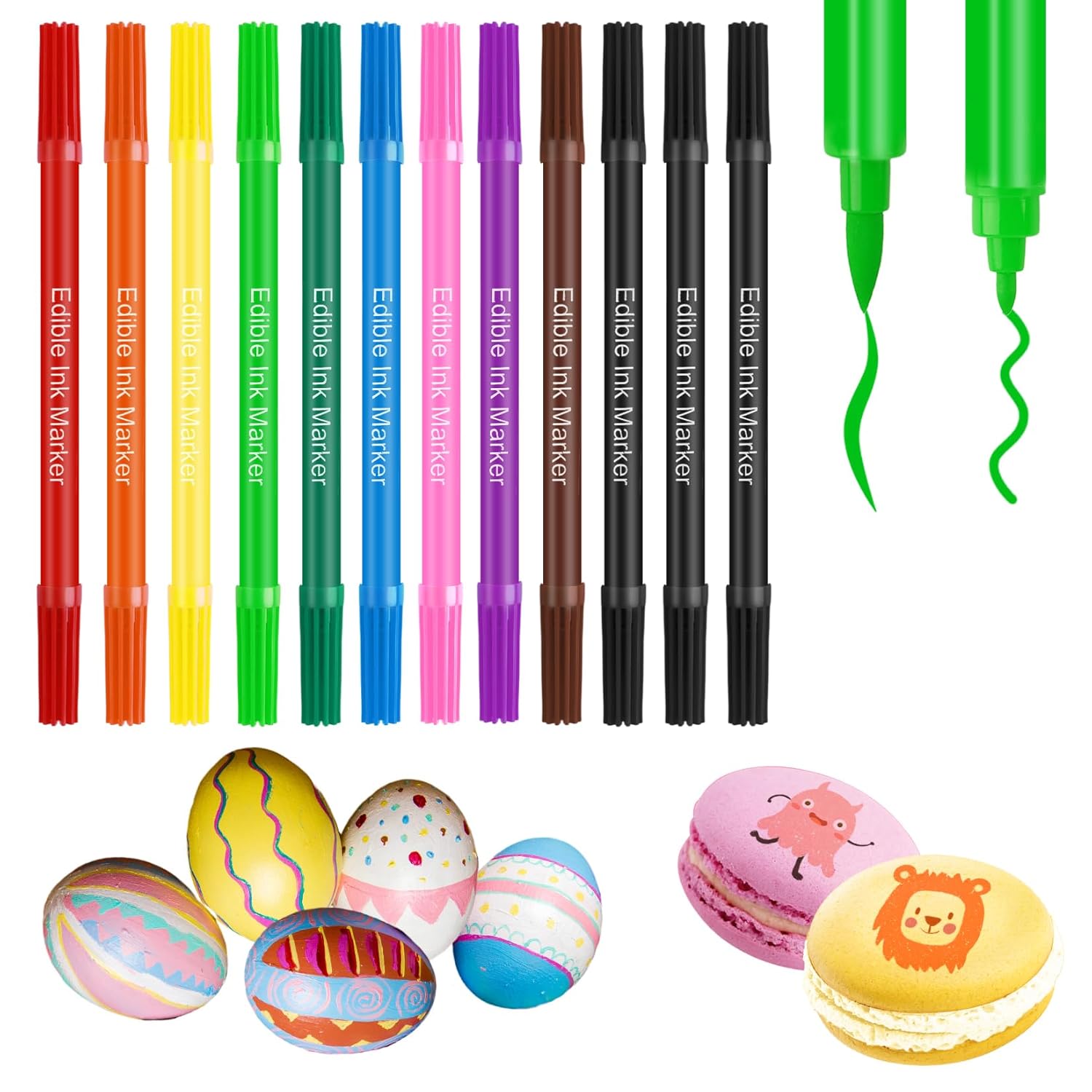 Amazon.com : 12PCS Food Coloring Pens - Double Sided Edible Markers ...