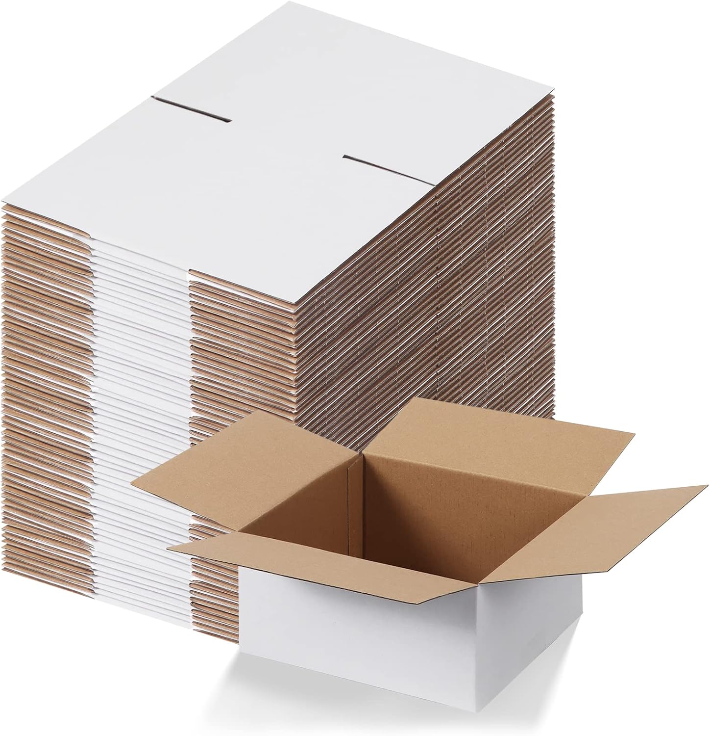 Amazon.com: Calenzana 8x8x4 Shipping Boxes Set of 40, White Corrugated ...