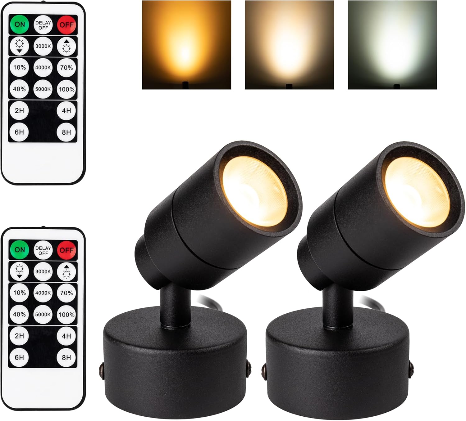 Dimmable LED Spotlights Indoor, Uplighting Indoor with Remote and Timer ...