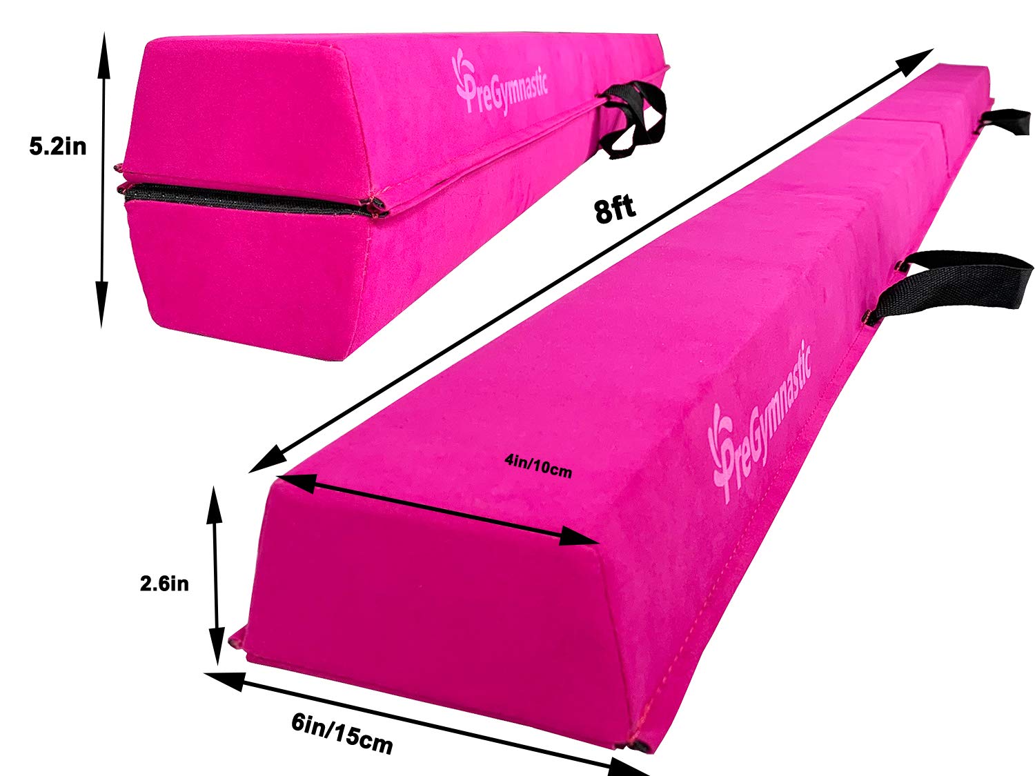 PreGymnastic Folding Balance Beam 8FT/9.5FT -Extra-Firm Suede Cover ...