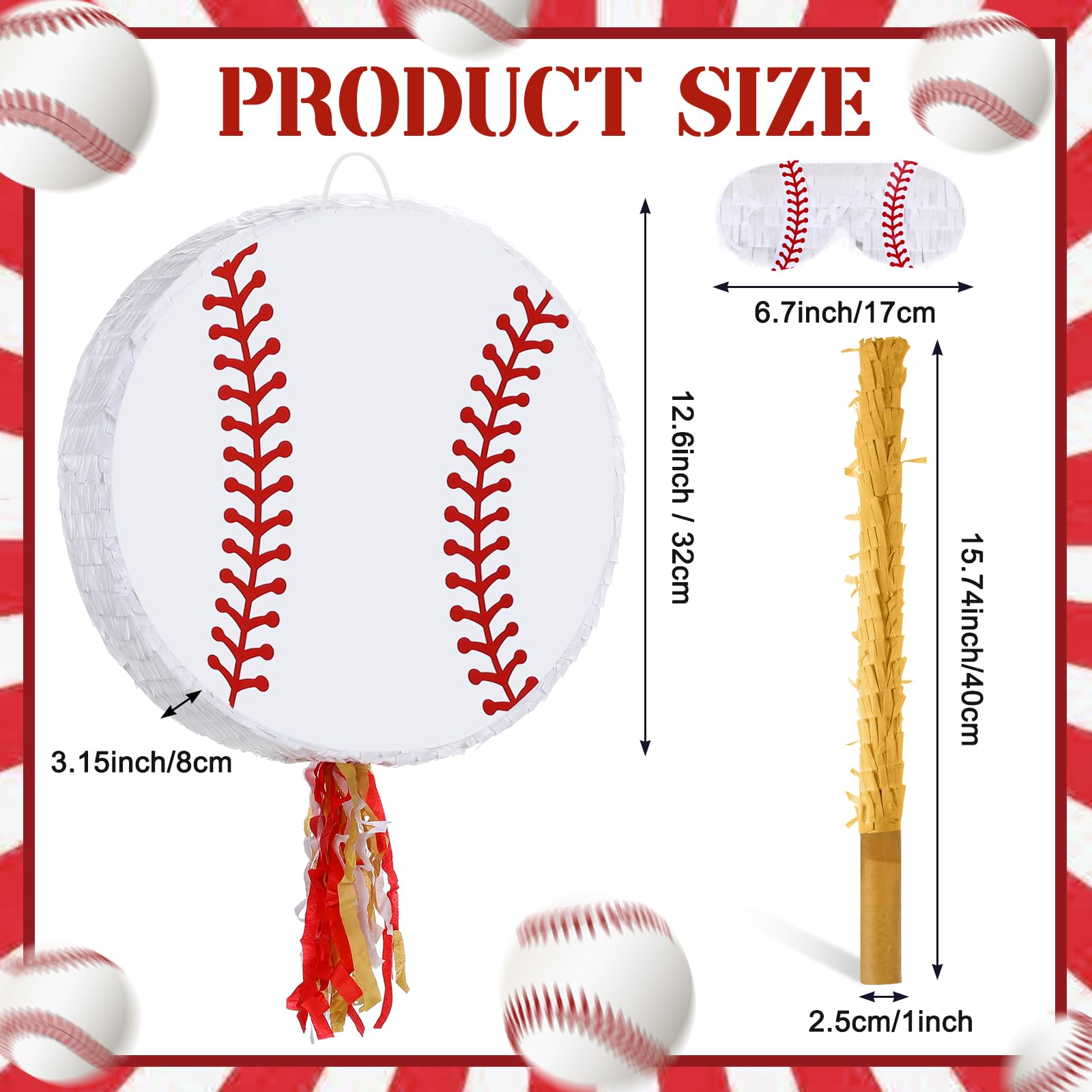 Snapklik.com : Baseball Pinata For Birthday Party 12.6 X 12.6 Inch ...