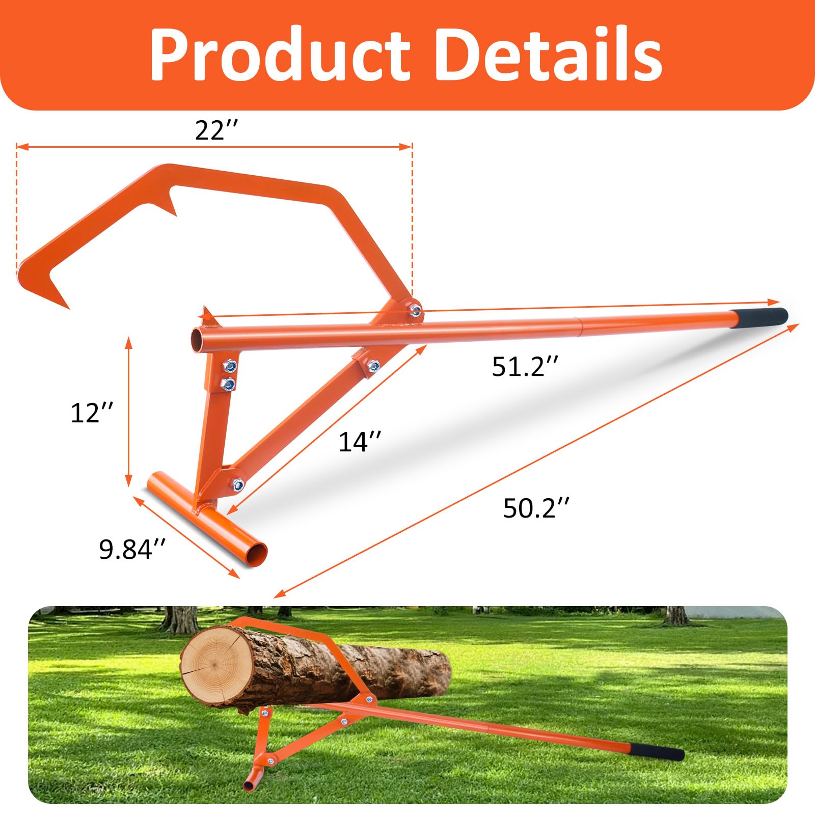 Snapklik.com : 51" Timberjack Log Lifter Long Hook, Heavy Duty ...