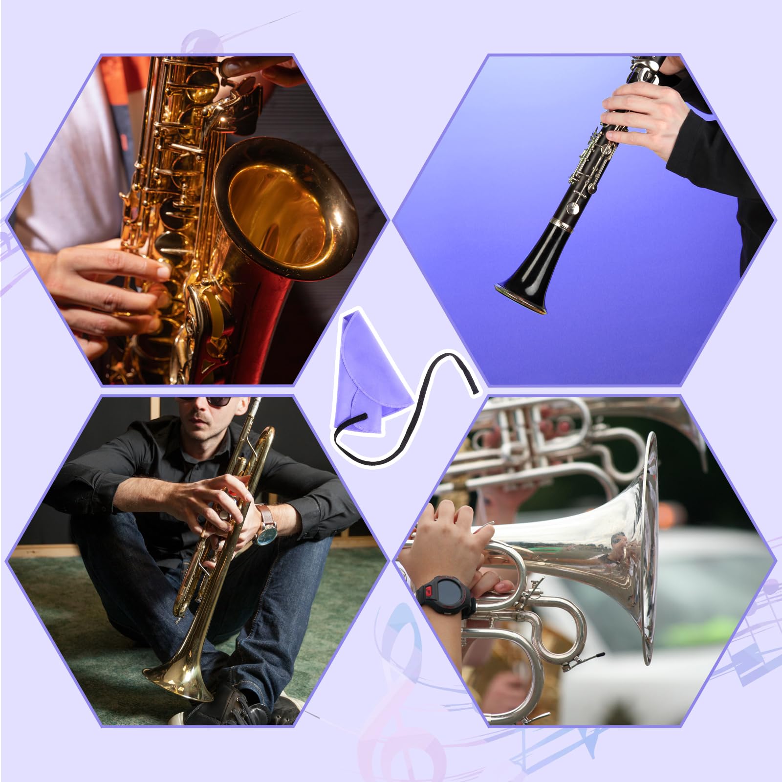 Snapklik.com : 3Pack Clarinet Cleaning Swab & Cloth Pull Through Swab ...