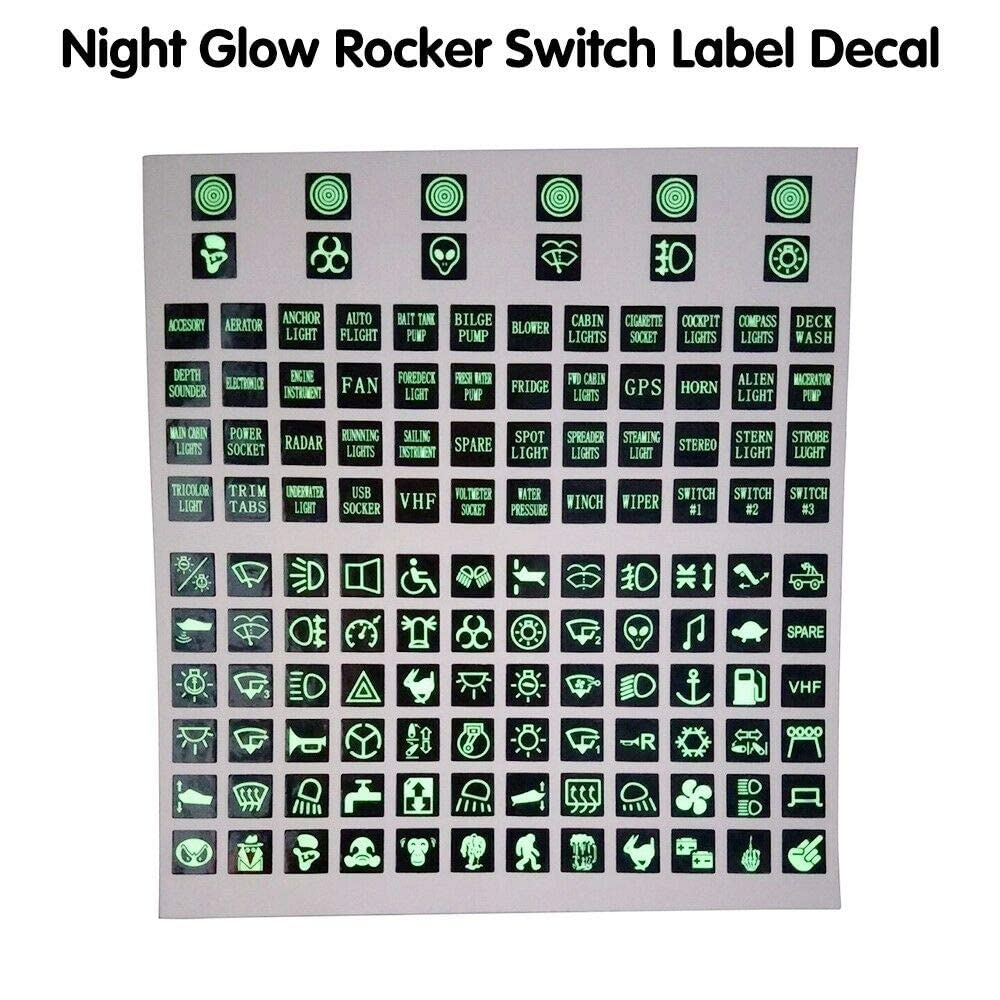 Rocker Switch Panel Labels Graphics