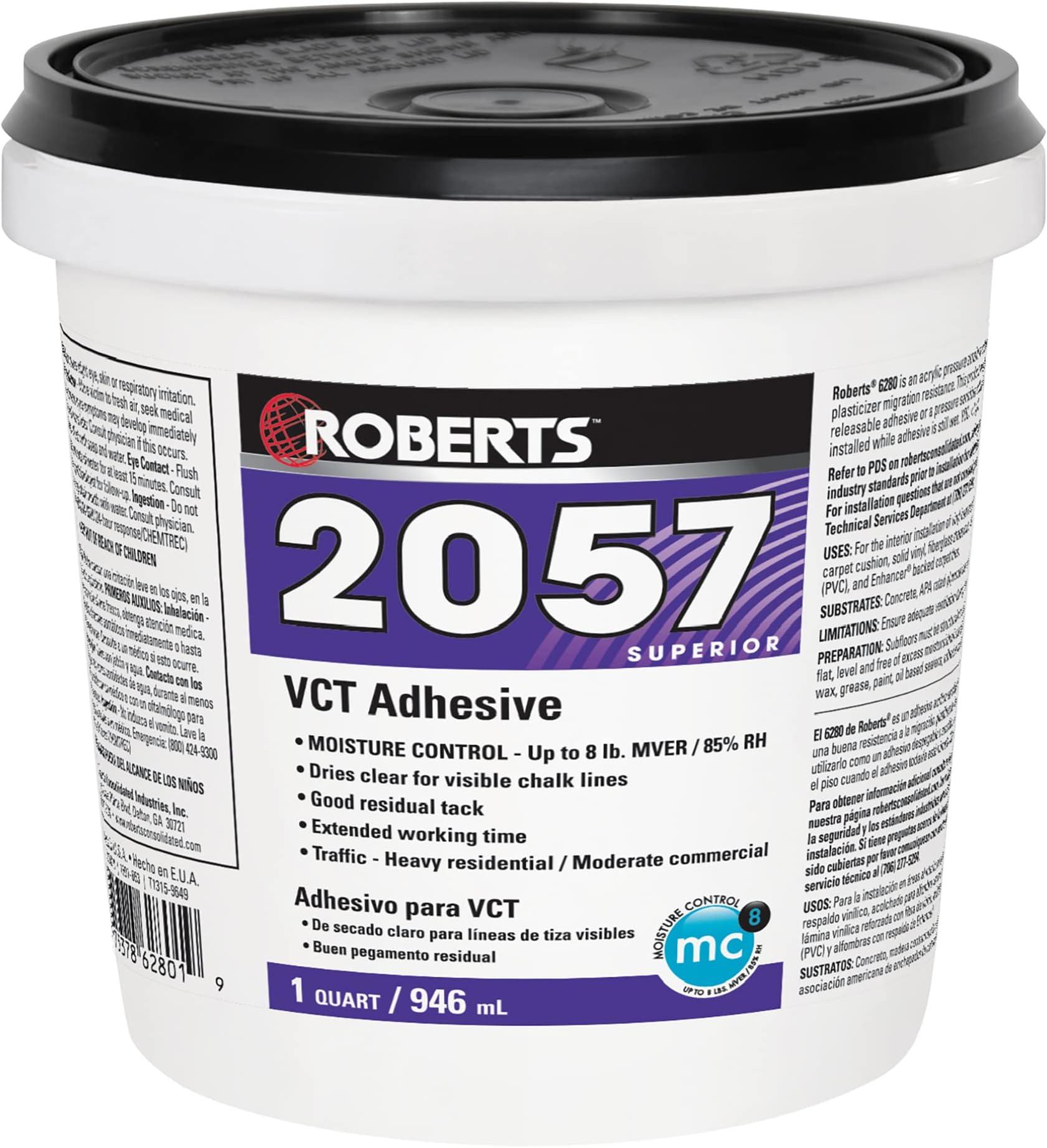 ROBERTS 7350-1 1 Gallon Universal Vinyl Flooring Adhesive, Off white ...