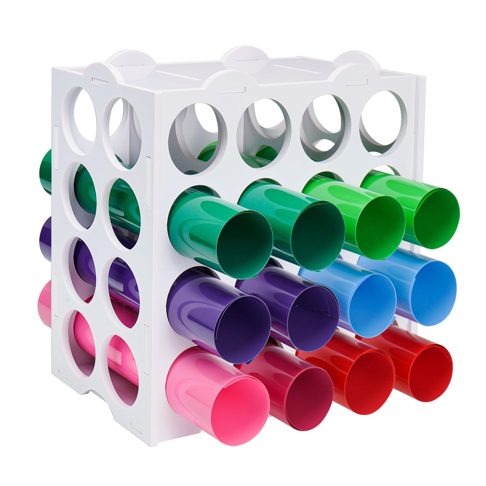 Amazon.com: Krafetto Vinyl Roll Storage Organizer Rack, 16 Holes ...
