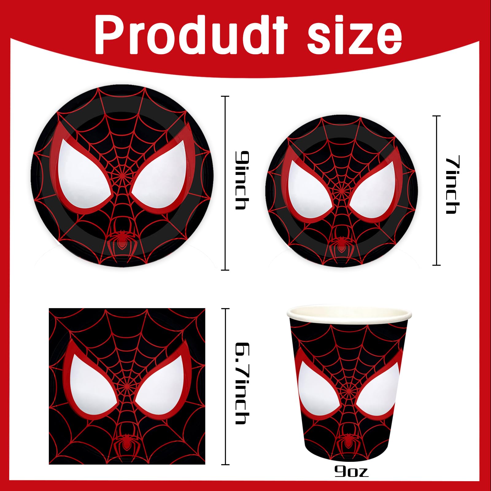 Snapklik.com : 60Pcs Spider Party Plates Miles Morales Party Supplies ...