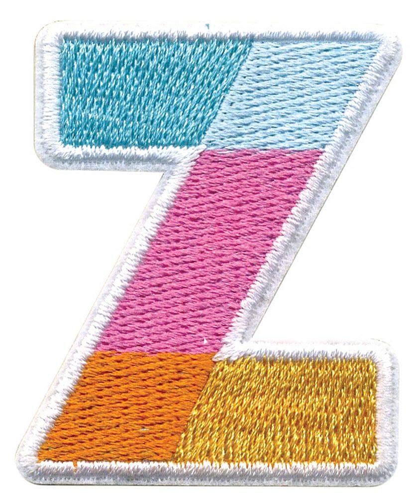 Snapklik.com : Iscream Pastel Color Block Embroidered Accent Alphabet Initial Z 2.5 Adhesive ...