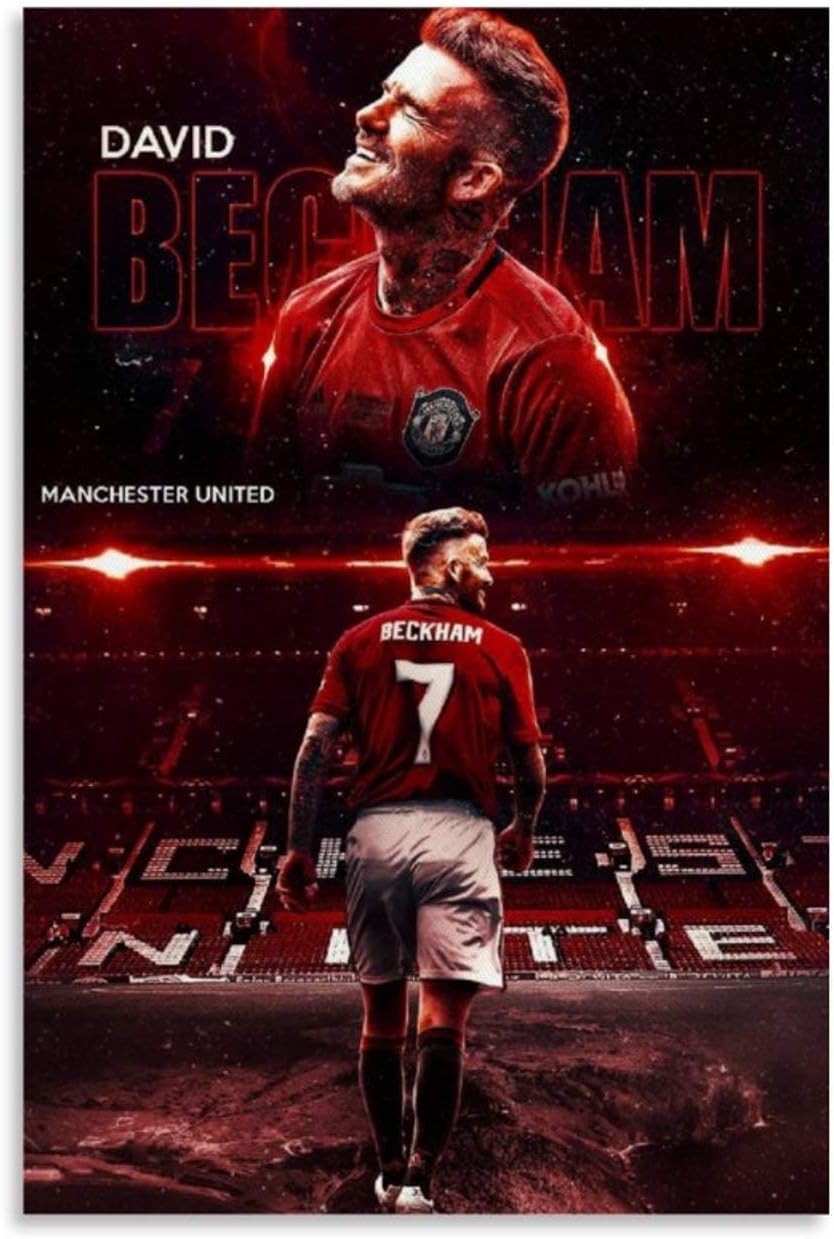 YJTY David Beckham Manchester United Poster Canvas Art Poster and Wall ...