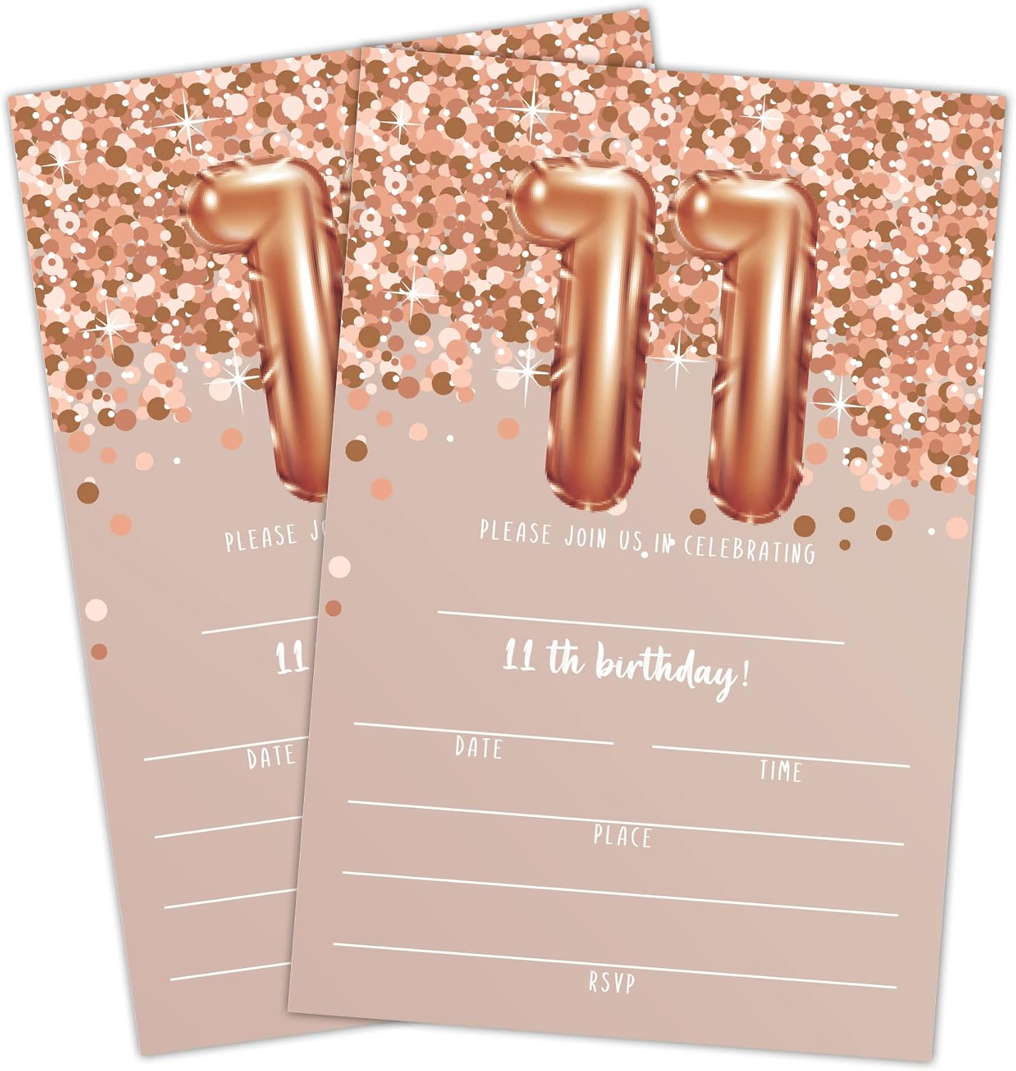 Amazon 11th Birthday Invitation Cards Rose Gold Glitter 11th amazon-11th-birthday-invitation-cards-rose-gold-glitter-11th