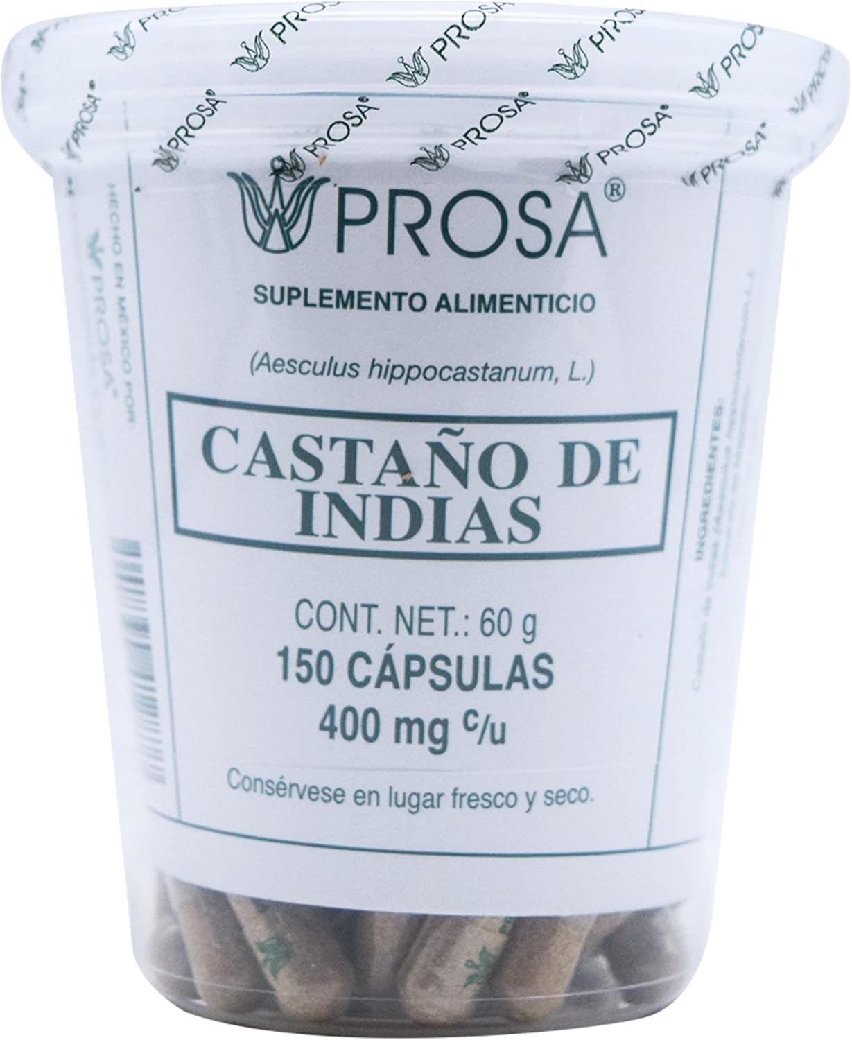 Amazon.com: Castaño de Indias, Prosa, 150 Capsulas : Health & Household