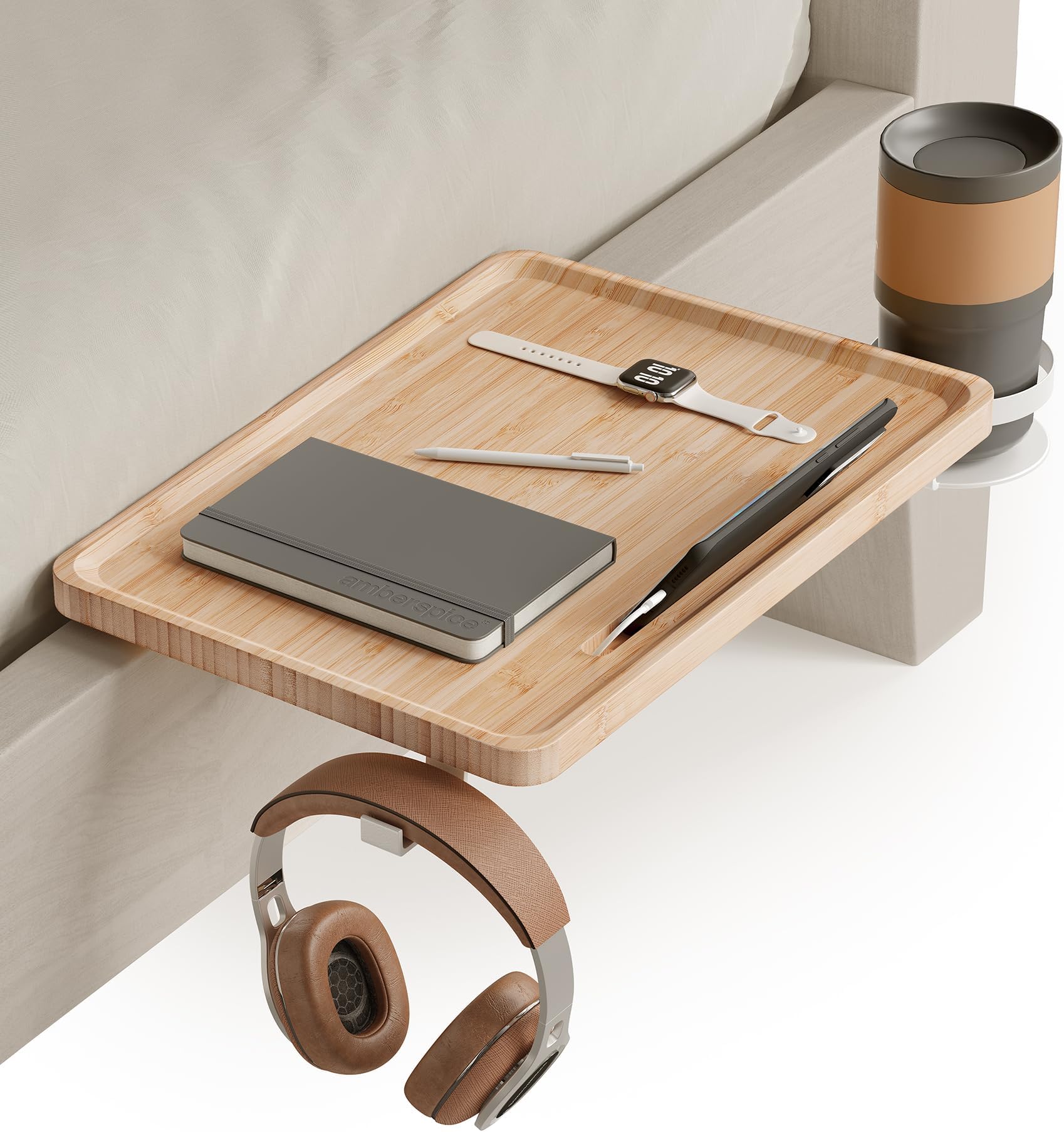 Amazon.com: AUTOHJ Bedside Shelf Clip On Bed Side Table Tray for Top ...