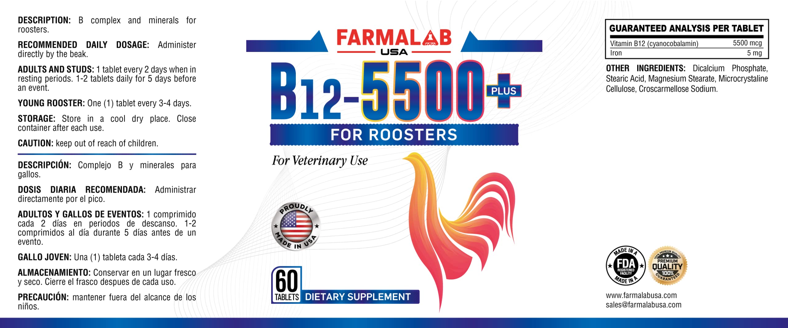 Snapklik.com : Farmalab B12 5500 Plus For Rooster Chicken Hens Poultry ...