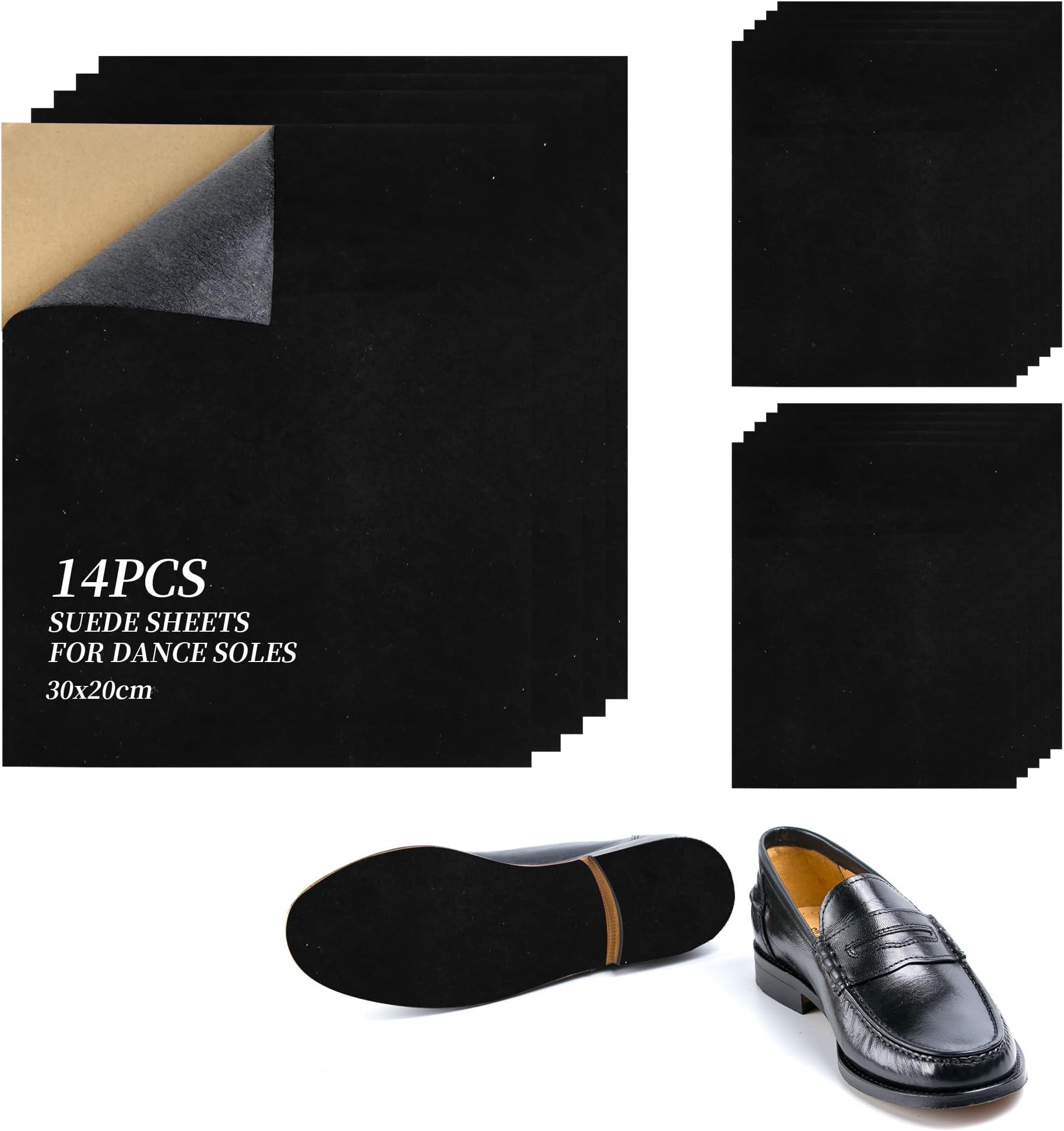 Amazon.com: 14Pcs Stick-on Faux Suede Soles for Dance Shoes, 11.8”x8.3 ...