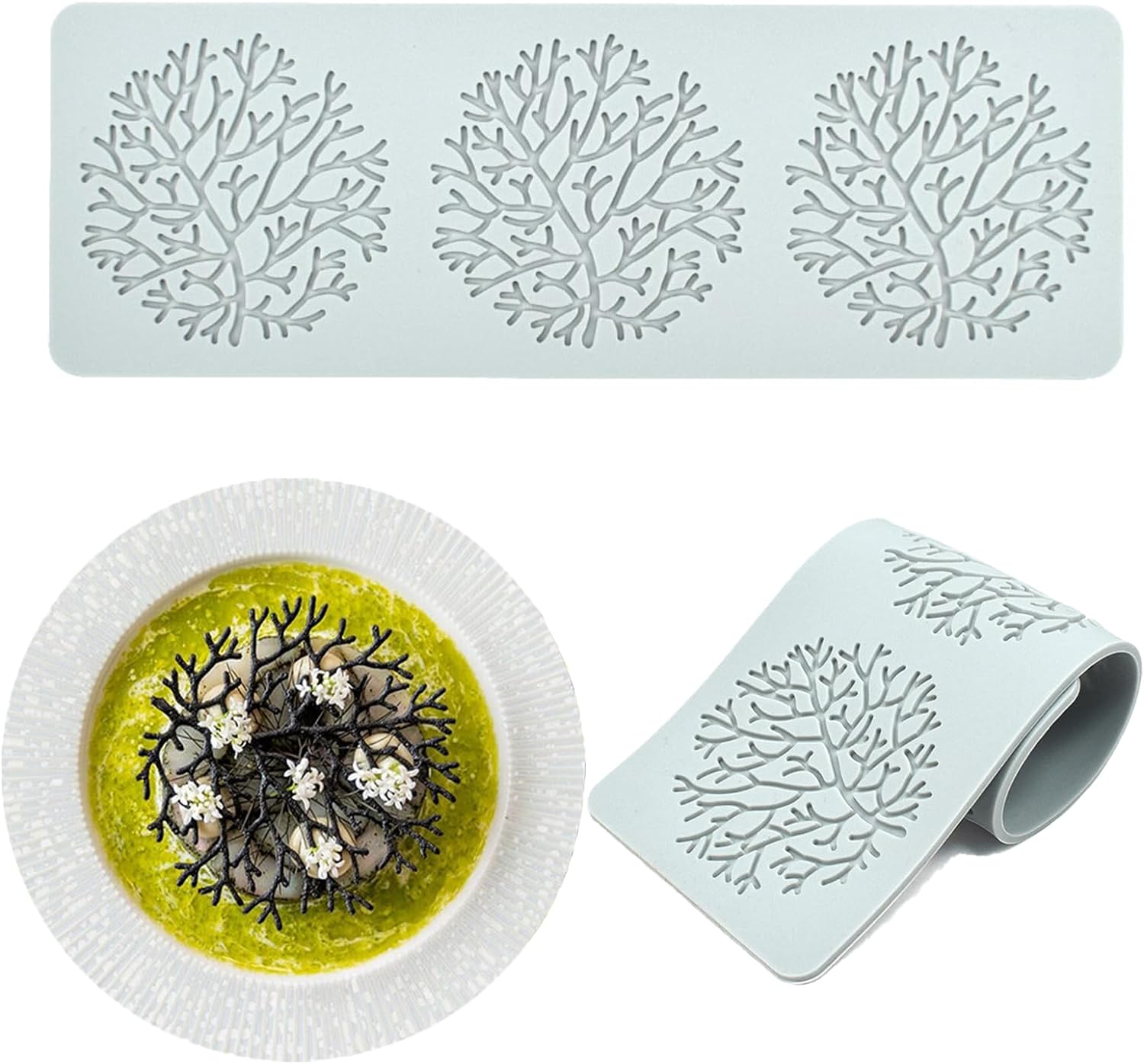 Amazon.com: Tuile Molds Silicone (2 PCS) Lace Fondant Molds Set with ...