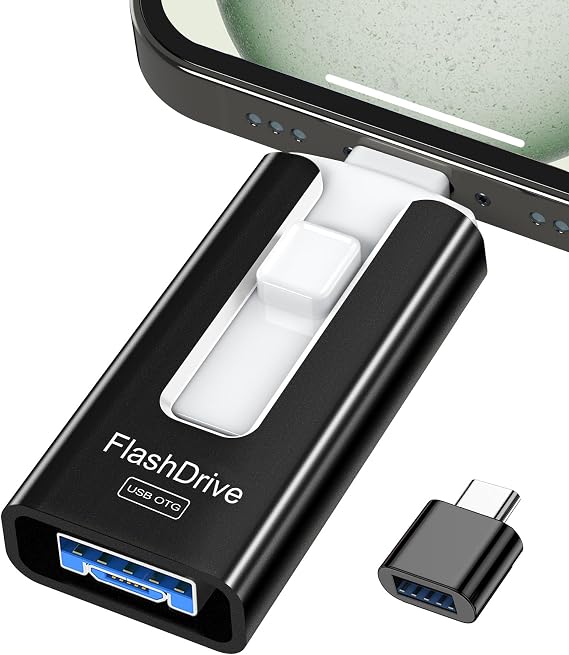 GNASEET USB Stick 256GB for Phone, 4-in-1 Flash Drive for Phone/Pad ...
