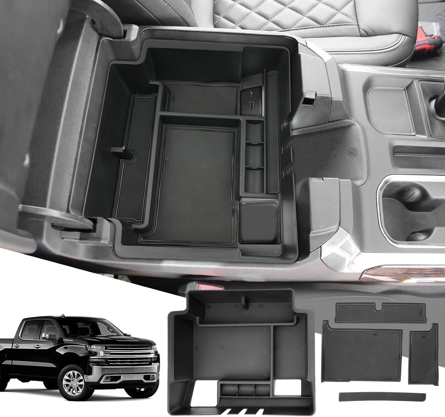 Amazon.com: SXCY Fit for 2023 2024 Silverado/Sierra 1500 Console ...